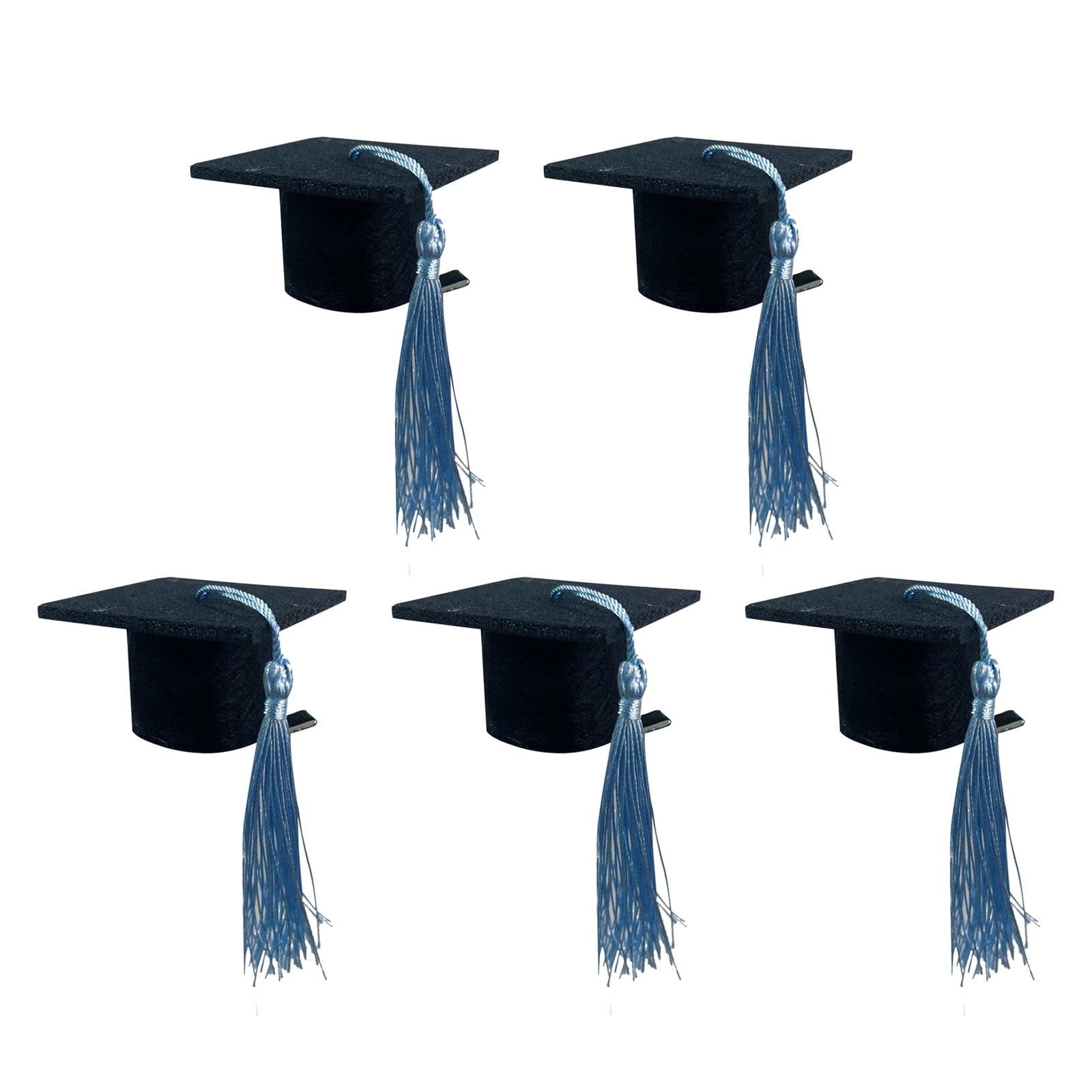WXLCISI 5-Pack Graduation Mini Cap Hair Clip with Blue Tassel, Black ...