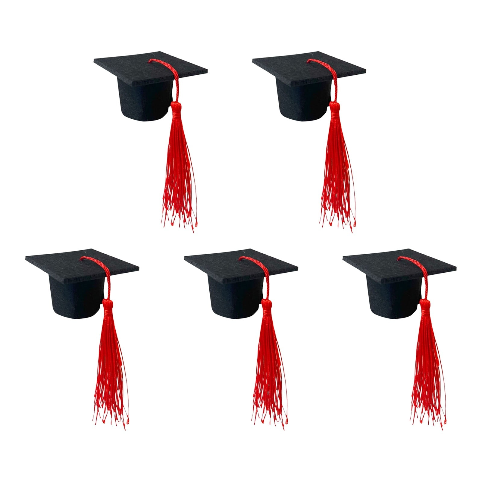 WXLCISI 5-Pack Graduation Mini Cap Hair Clip with Red Tassel, Black ...