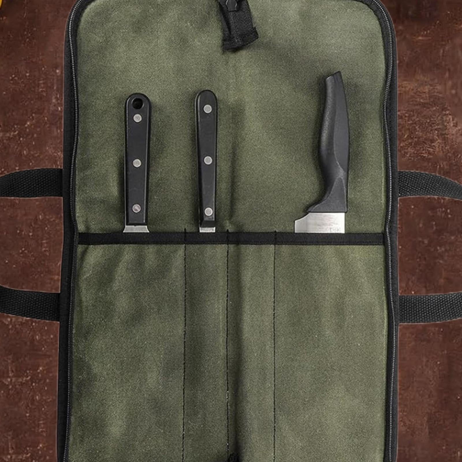 WXLCISI Canvas Chef's Tool Roll Bag - Waterproof Cutlery Organizer for ...