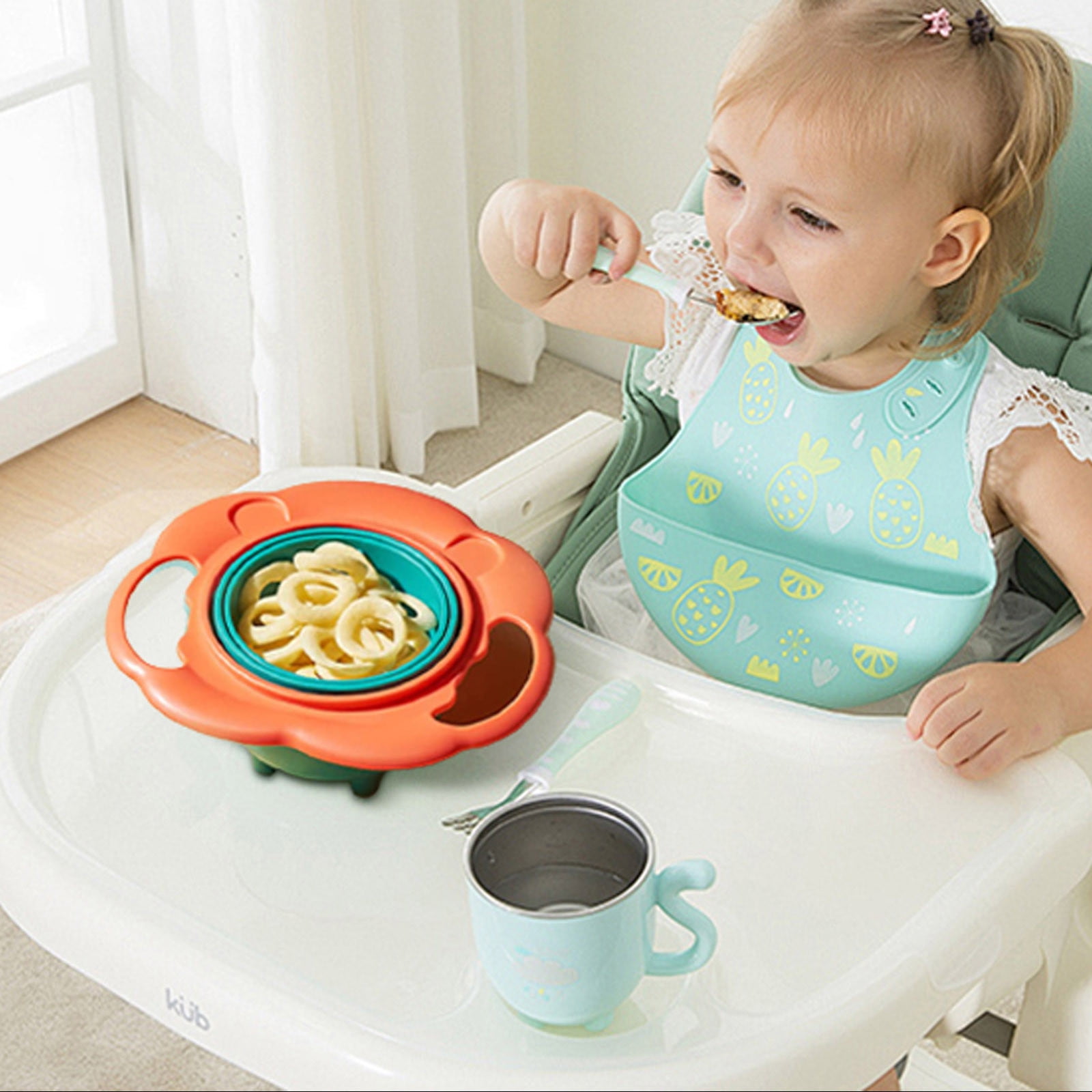 WXLCISI Children Rotation Spill Re Sistant Bowl Feeding 360 Tableware ...