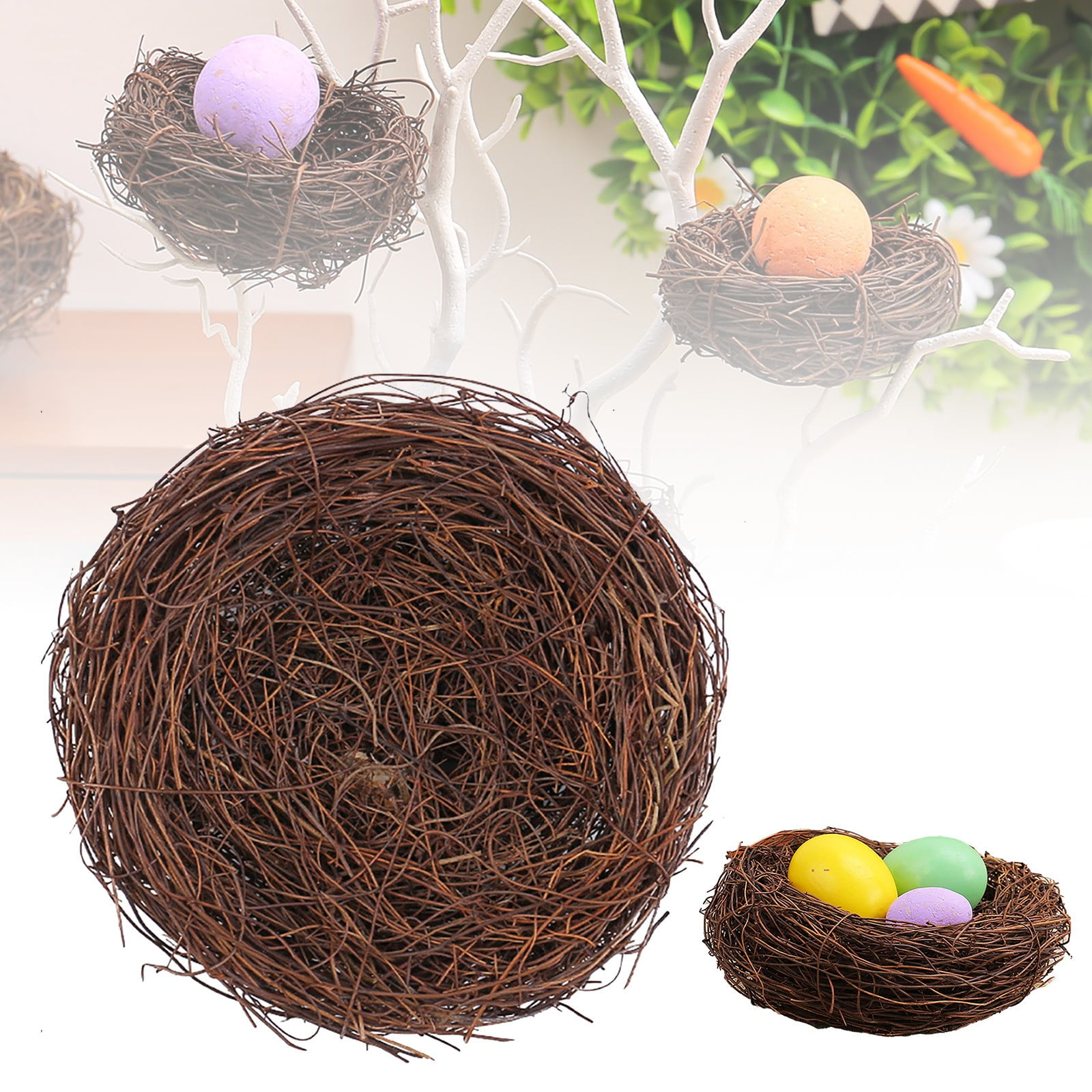 WXLCISI Easter Bird's Decoration Pieces Garden Diy Rattan Weaving Dead ...