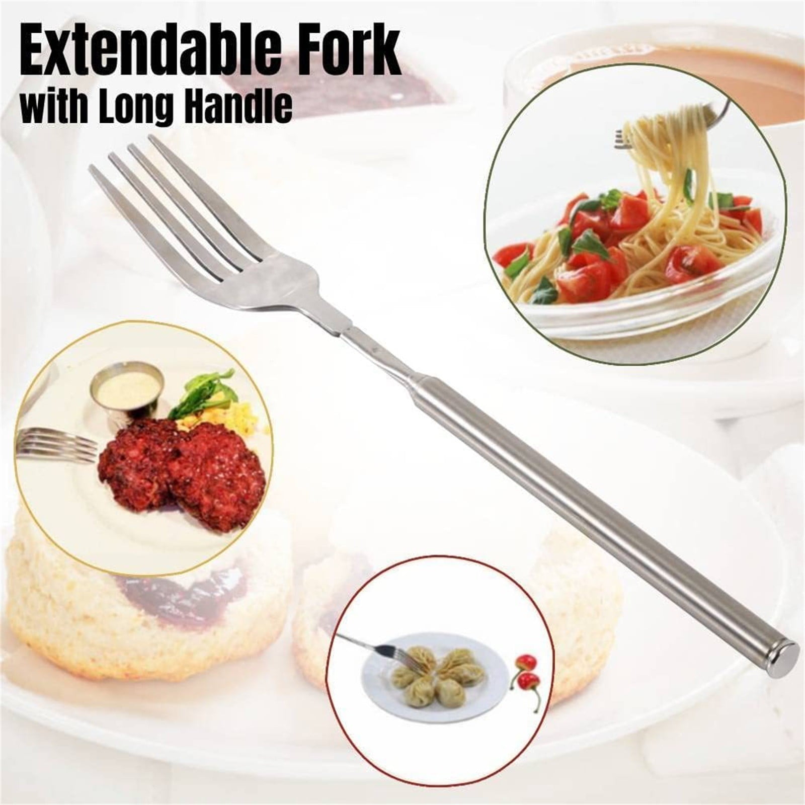 WXLCISI Extendable Stainless Steel Fork – Telescopic Design for BBQ ...