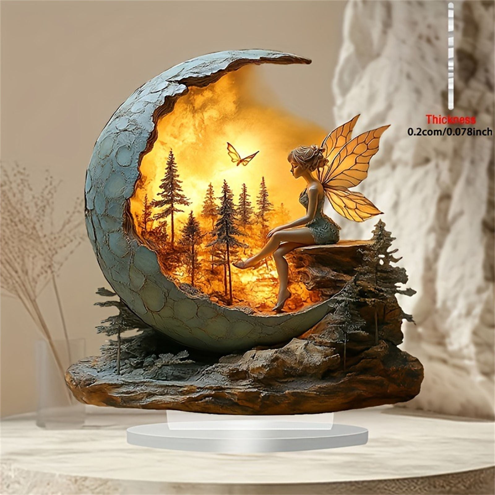 WXLCISI Fairy Acrylic Crafts Fairy Painted Bohemian Room Decoration ...