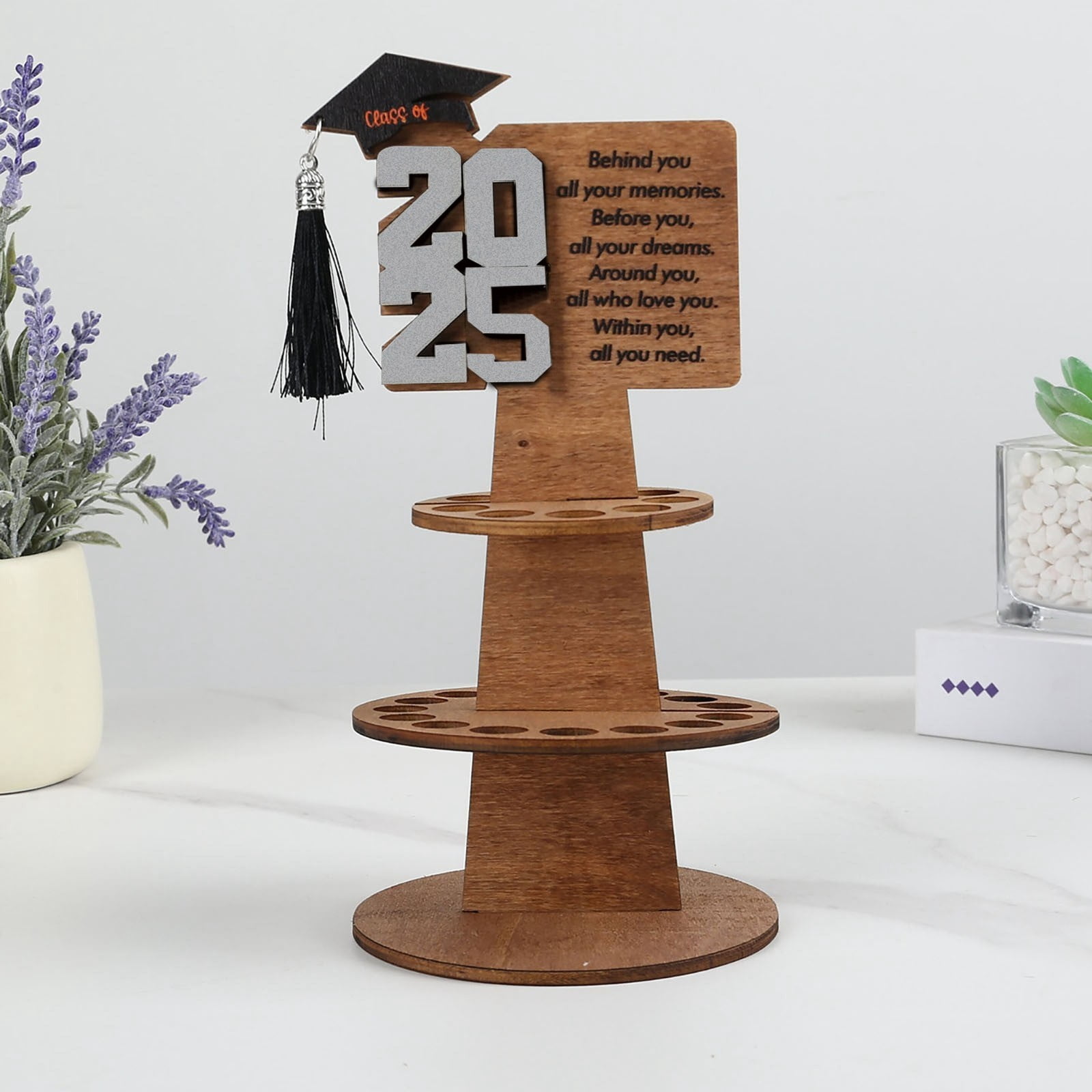 WXLCISI Graduation Gift Money Holder Tower 2025 Wood New Tiered ...