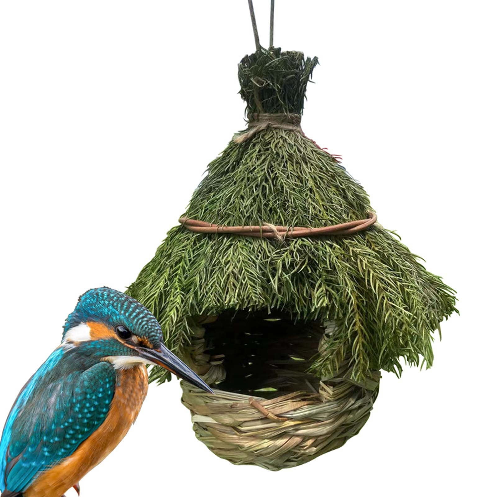 WXLCISI Handwoven Garden Bird Decorations - Natural Wicker Bird Cage ...