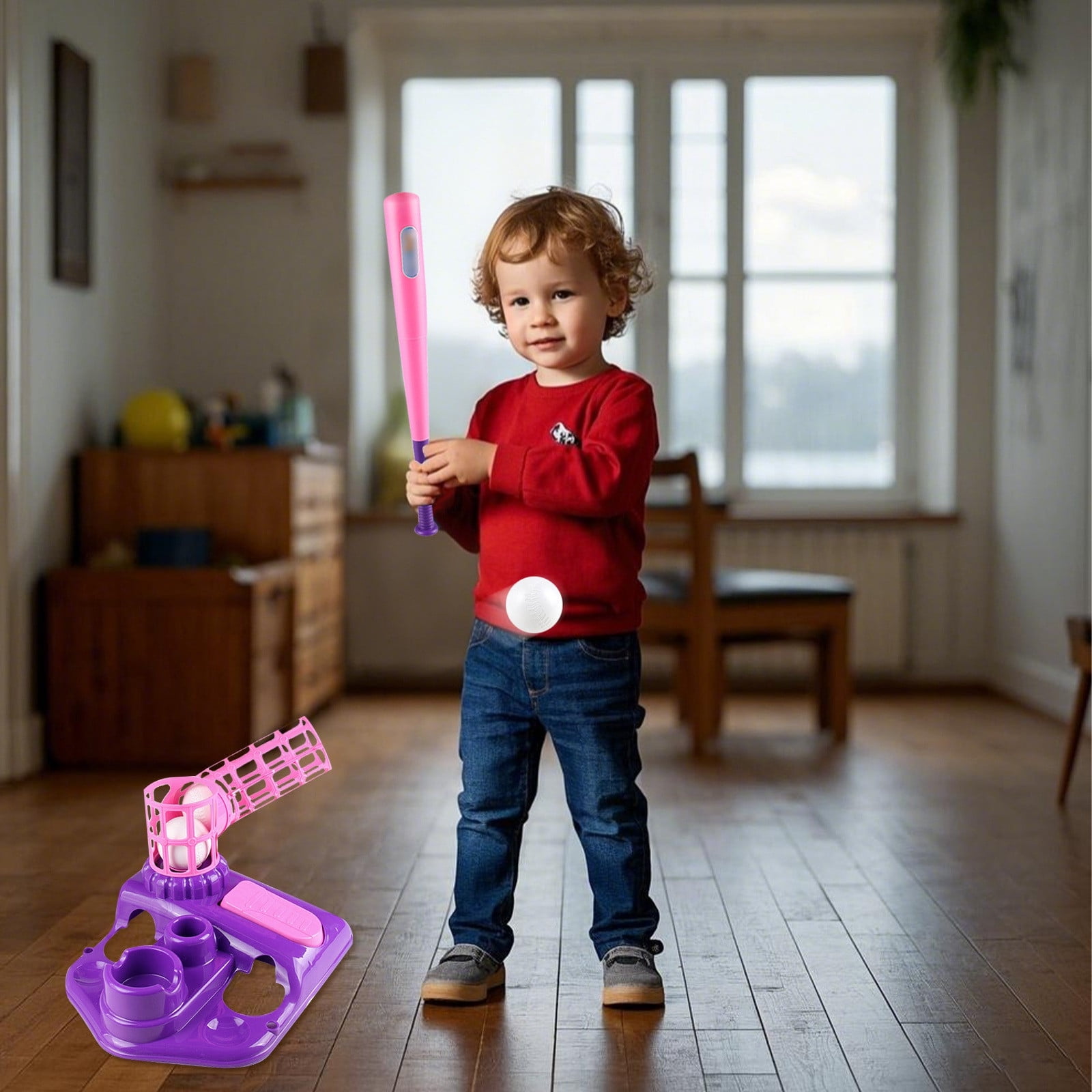 WXLCISI Kids Baseball Pitching Machine - Retractable Bat & Pitcher ...