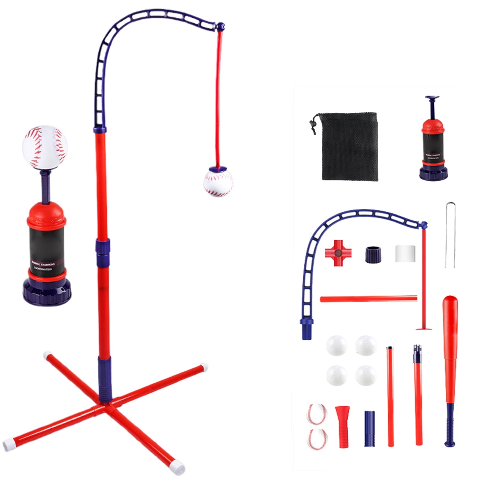 WXLCISI Kids Baseball Pitching Machine - Retractable Bat & Pitcher ...