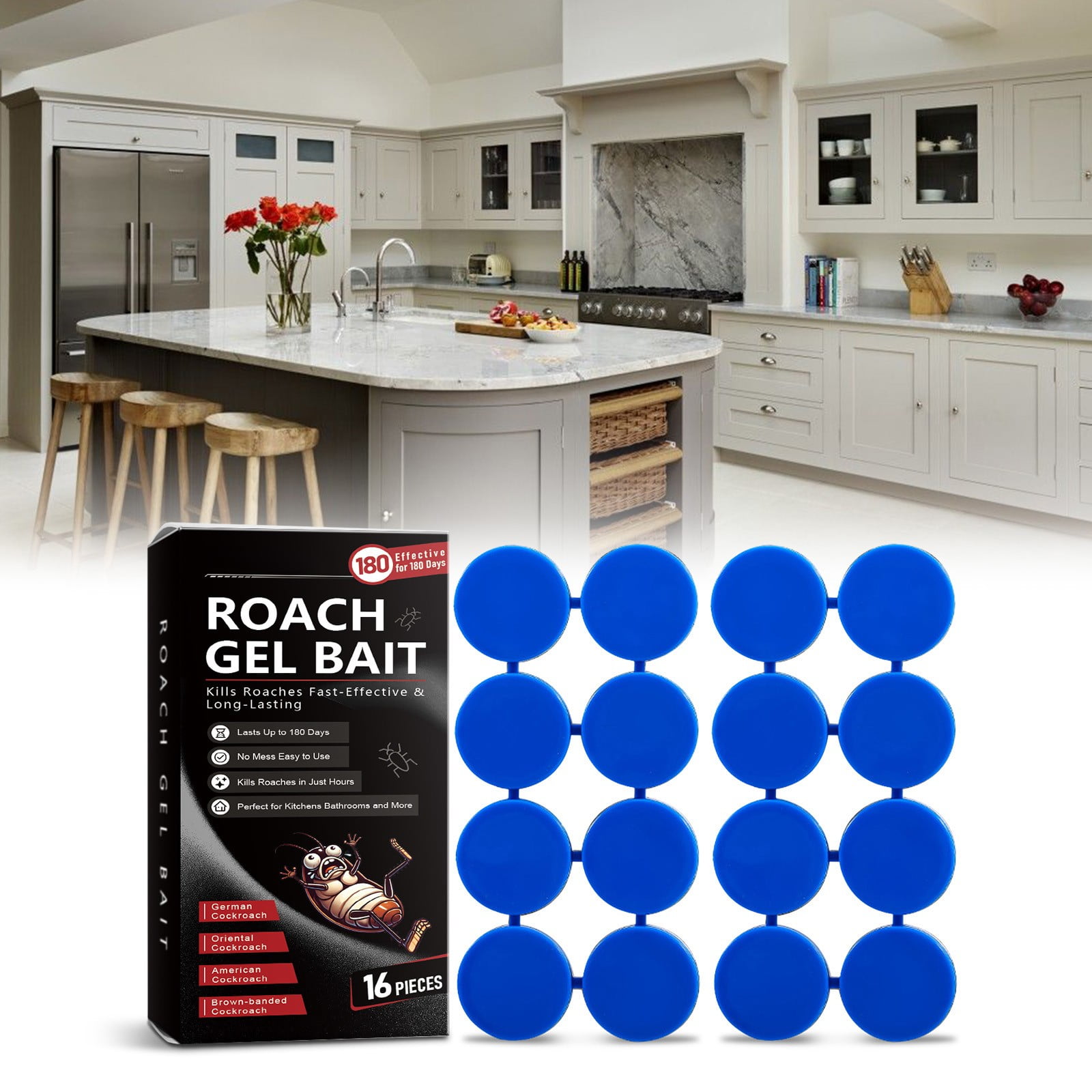 WXLCISI Odorless Cockroach Stickers - Powerful Pest Control for Kitchen ...
