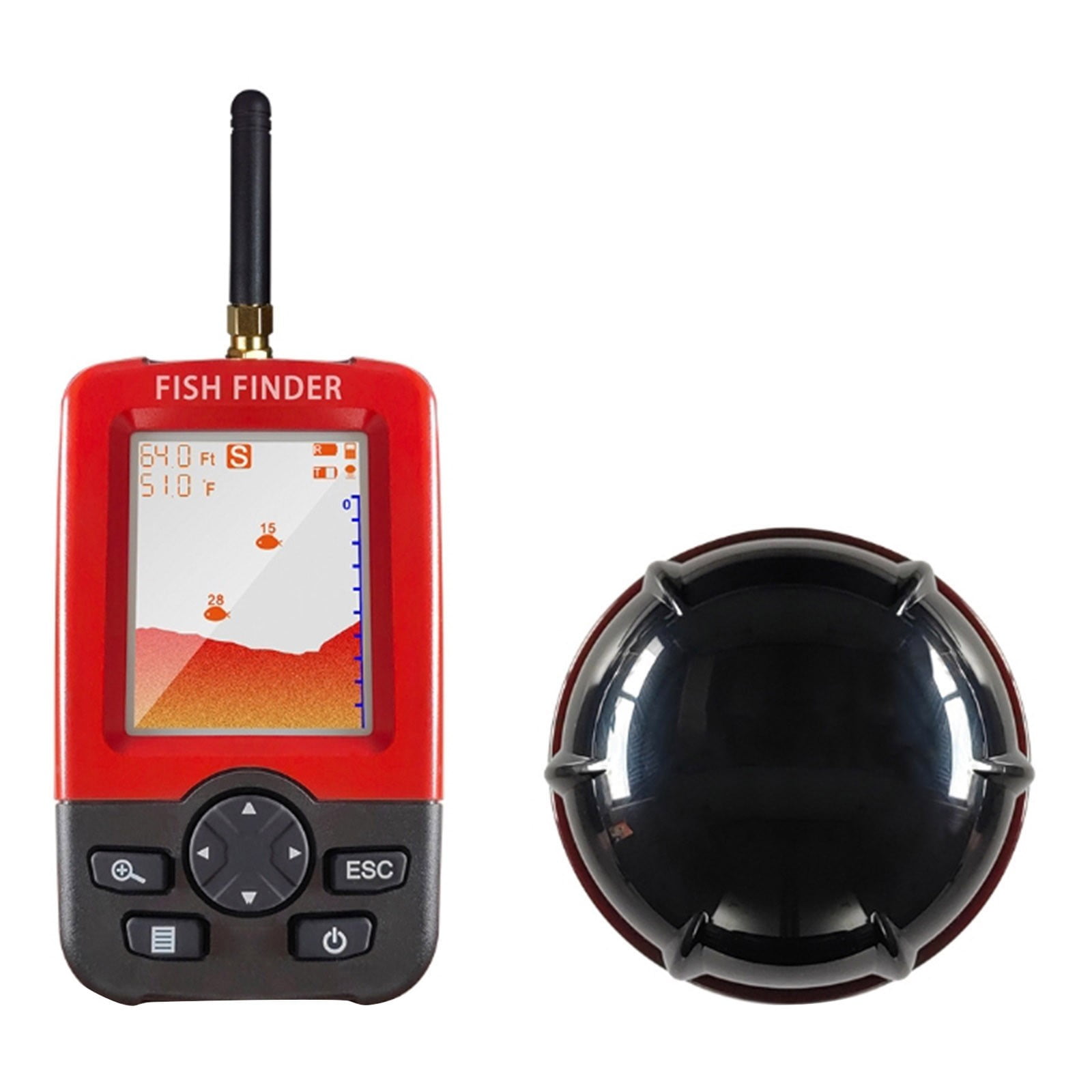 WXLCISI Wireless Fish Finder - Portable Sonar Depth Locator with Color ...