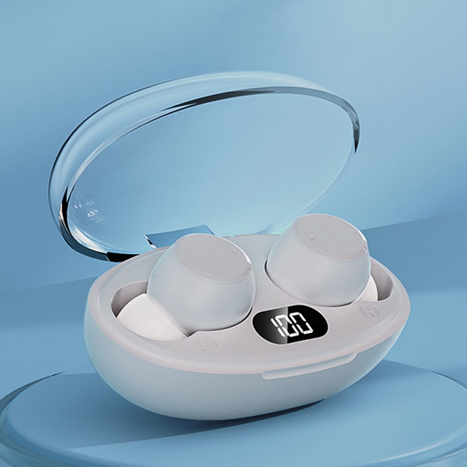 WXLCISI Wireless LED Display Earbuds - Stereo Bluetooth Earphones with ...