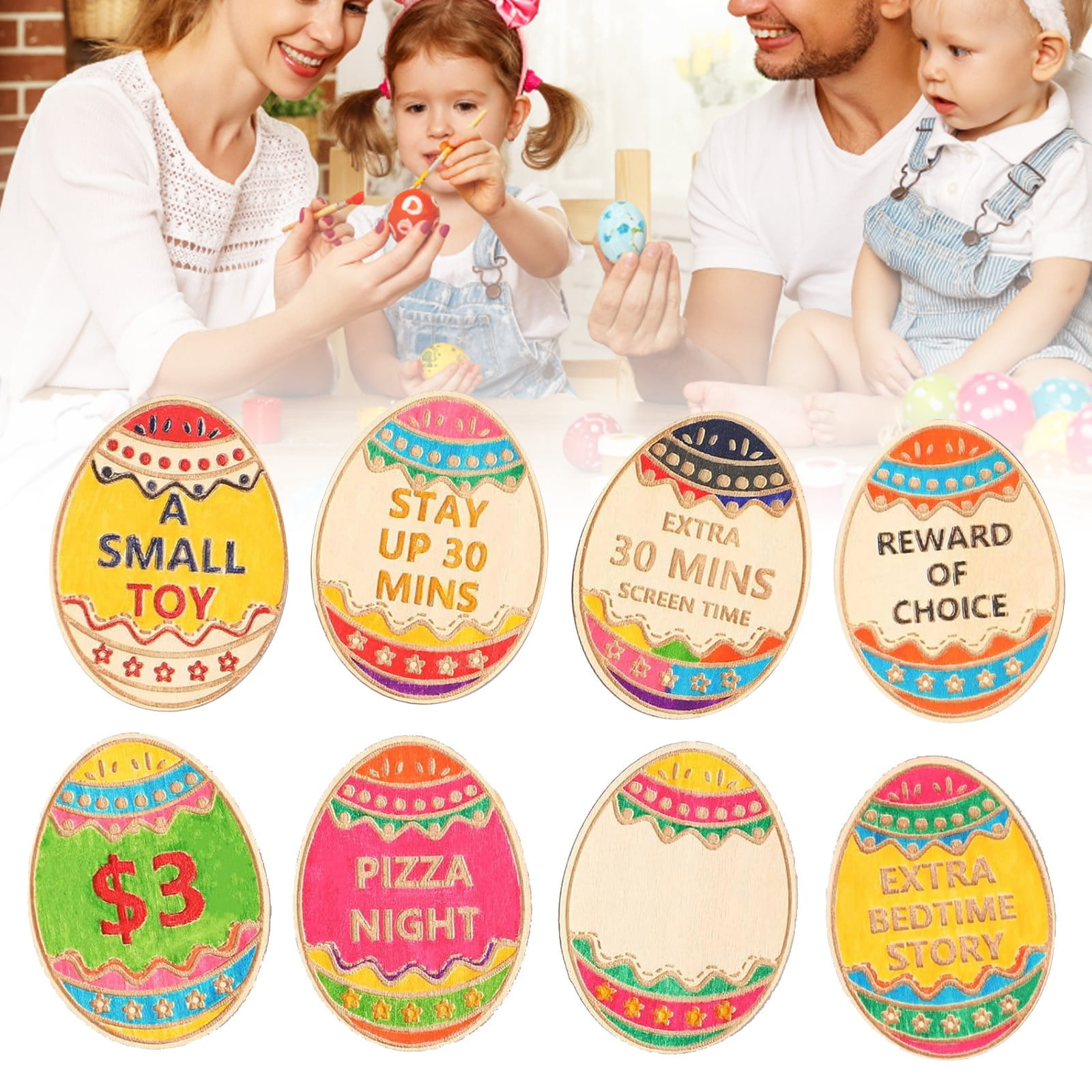 WXLCISI Wooden Easter Egg Fillers - Surprise Kids with Mini Toy ...
