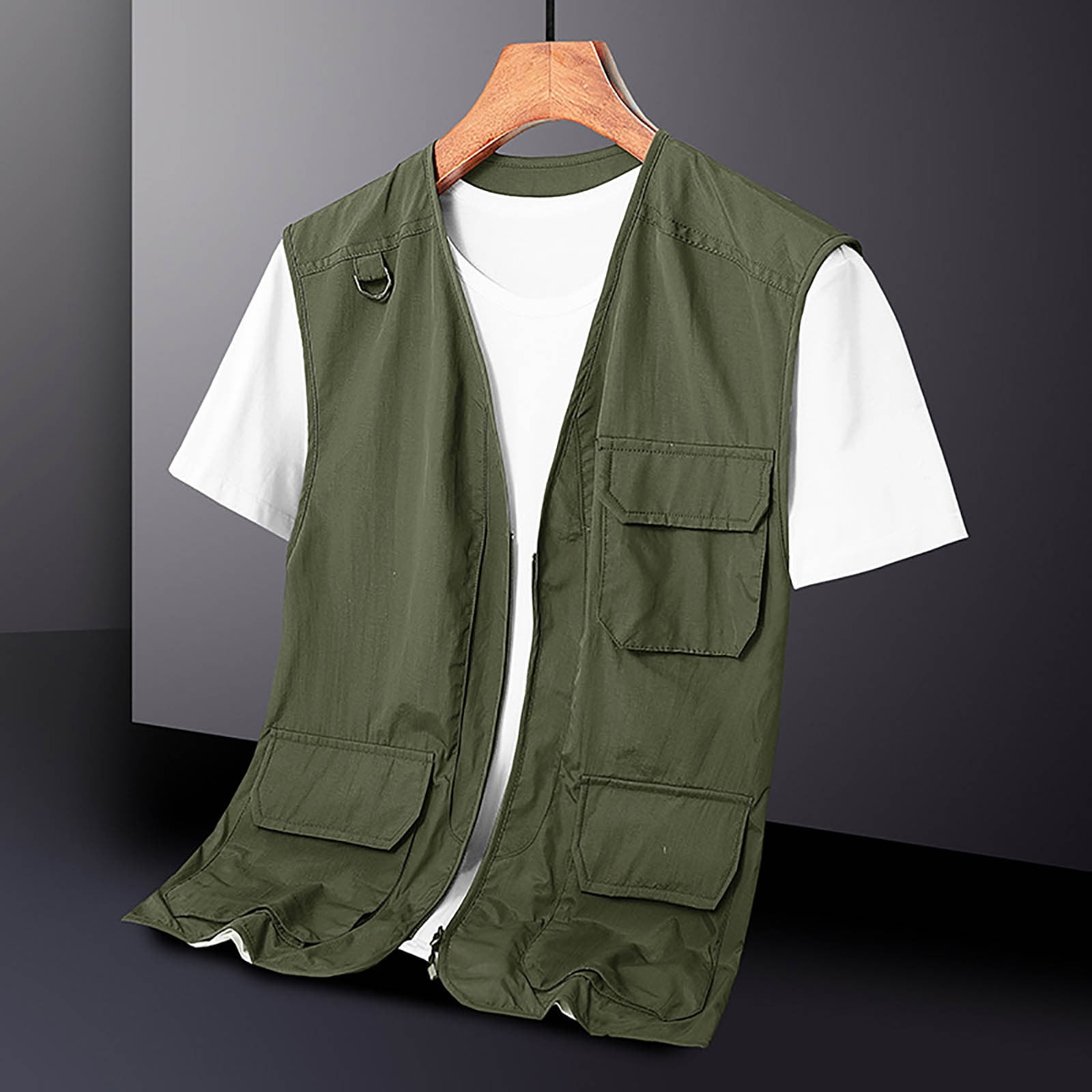 WXLWZYWL Mens Lightweight Summer Fishing Vest Safari Travel Photo Cargo ...