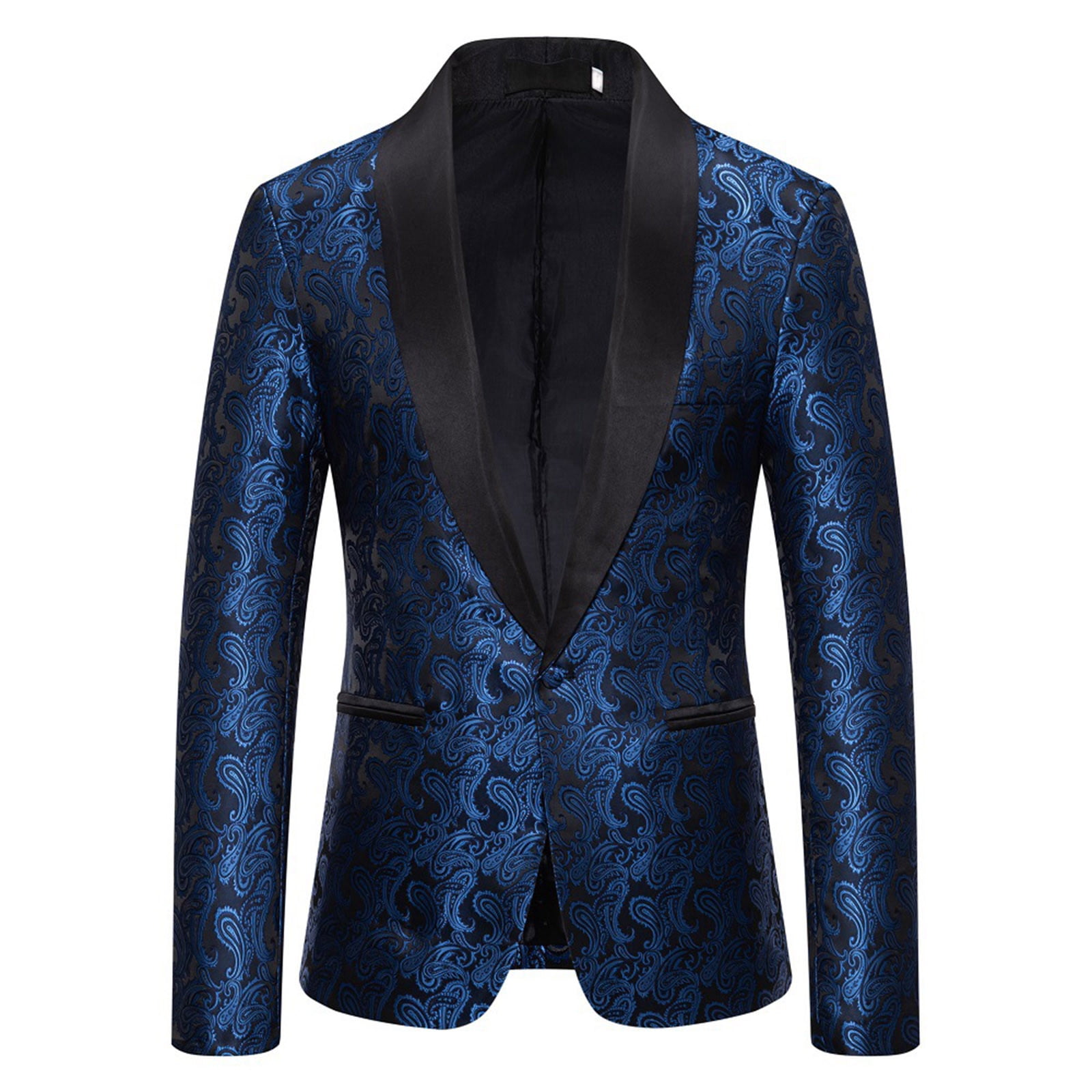 WXLWZYWL Fall Savings Mens Sequin Jacket Shiny Prom Suit Two Button ...