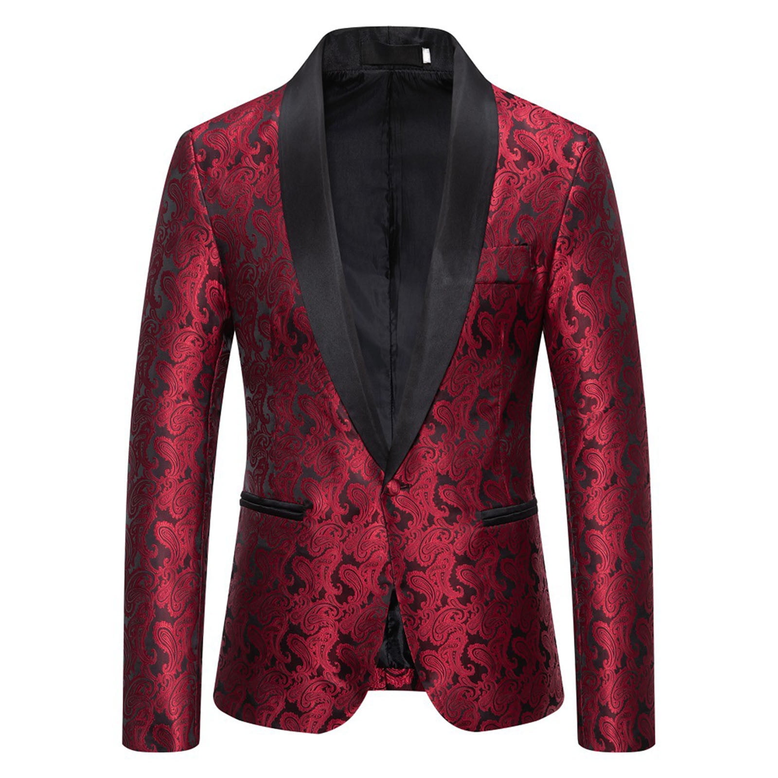 WXLWZYWL Fall Savings Mens Sequin Jacket Shiny Prom Suit Two Button ...