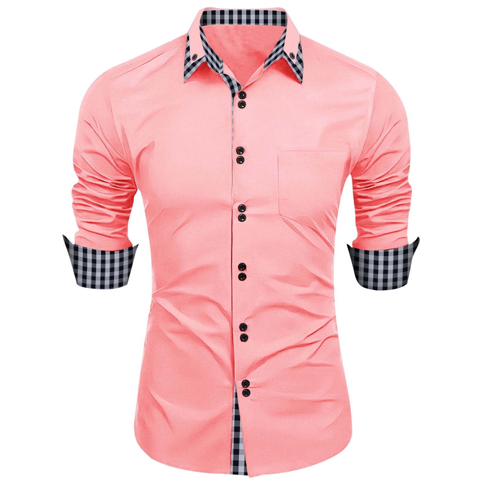 WXLWZYWL Fall Savings Day Men's Business Dress Shirts Long Sleeve ...