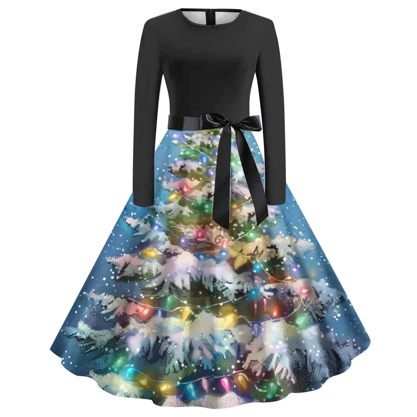 WXLWZYWL Formal Dresses for Women 2024 Christmas The Santa Claus Print ...