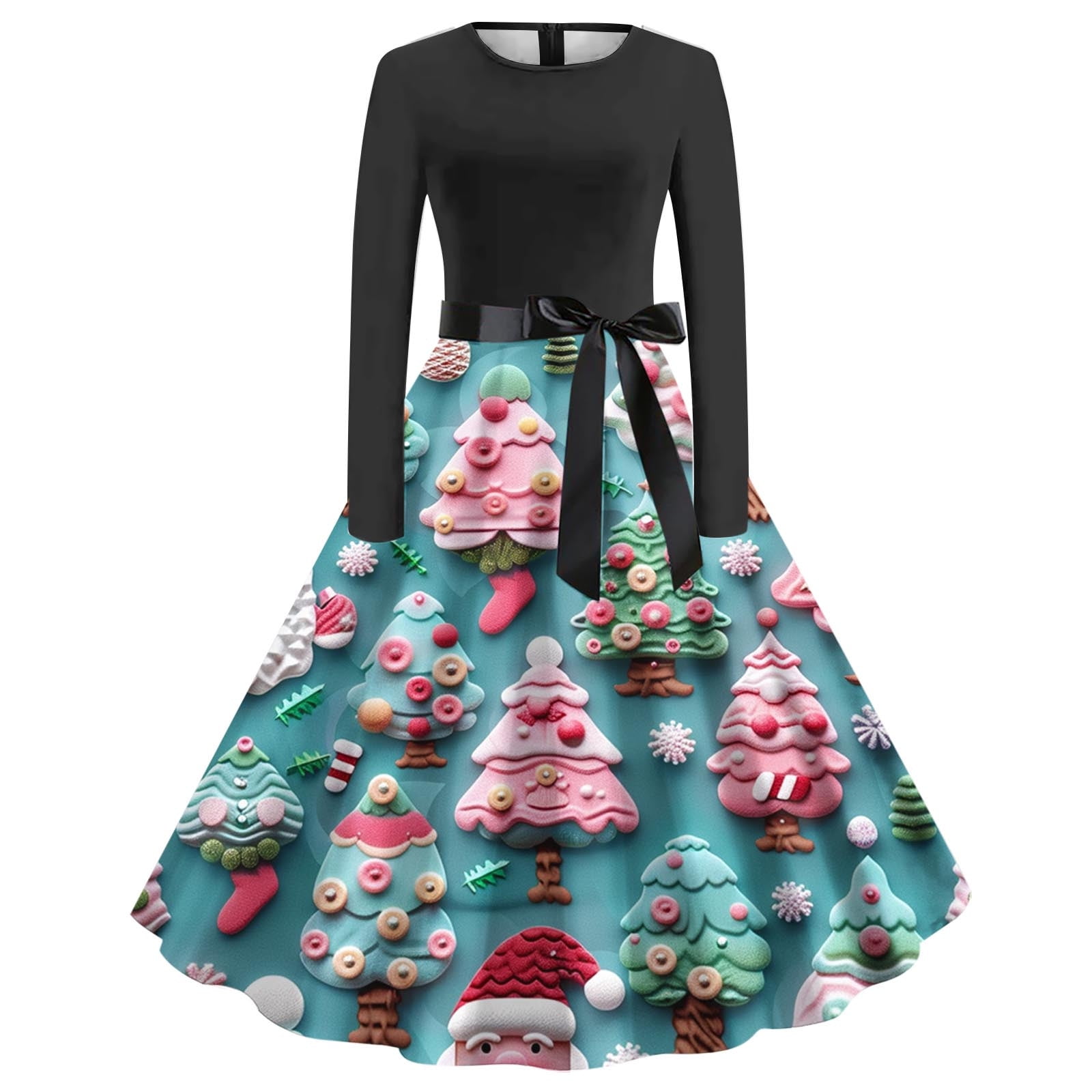 WXLWZYWL Formal Dresses for Women 2024 Christmas The Santa Claus Print ...