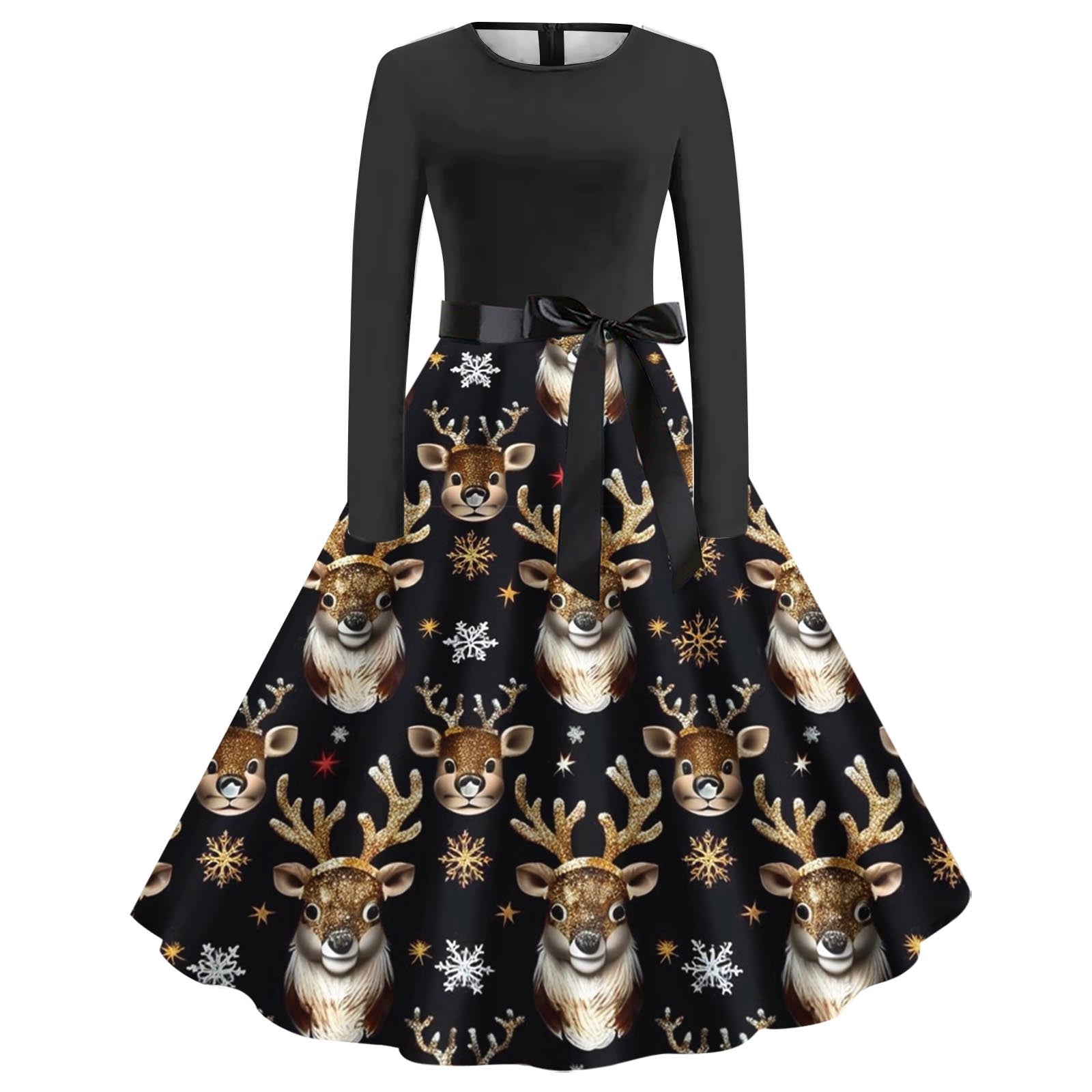 WXLWZYWL Formal Dresses for Women 2024 Christmas The Santa Claus Print ...