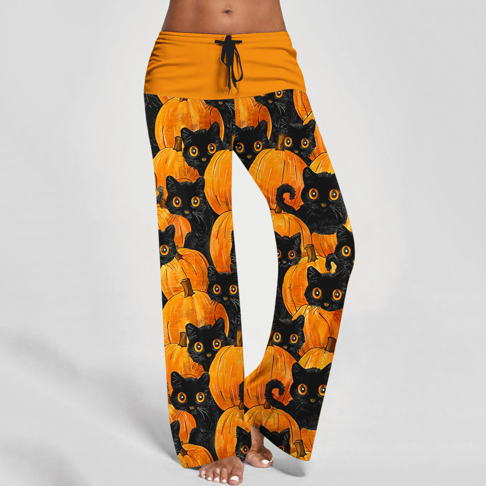 WXLWZYWL Halloween Pajama Pants for Women Cute Pumpkin Print Lounge ...
