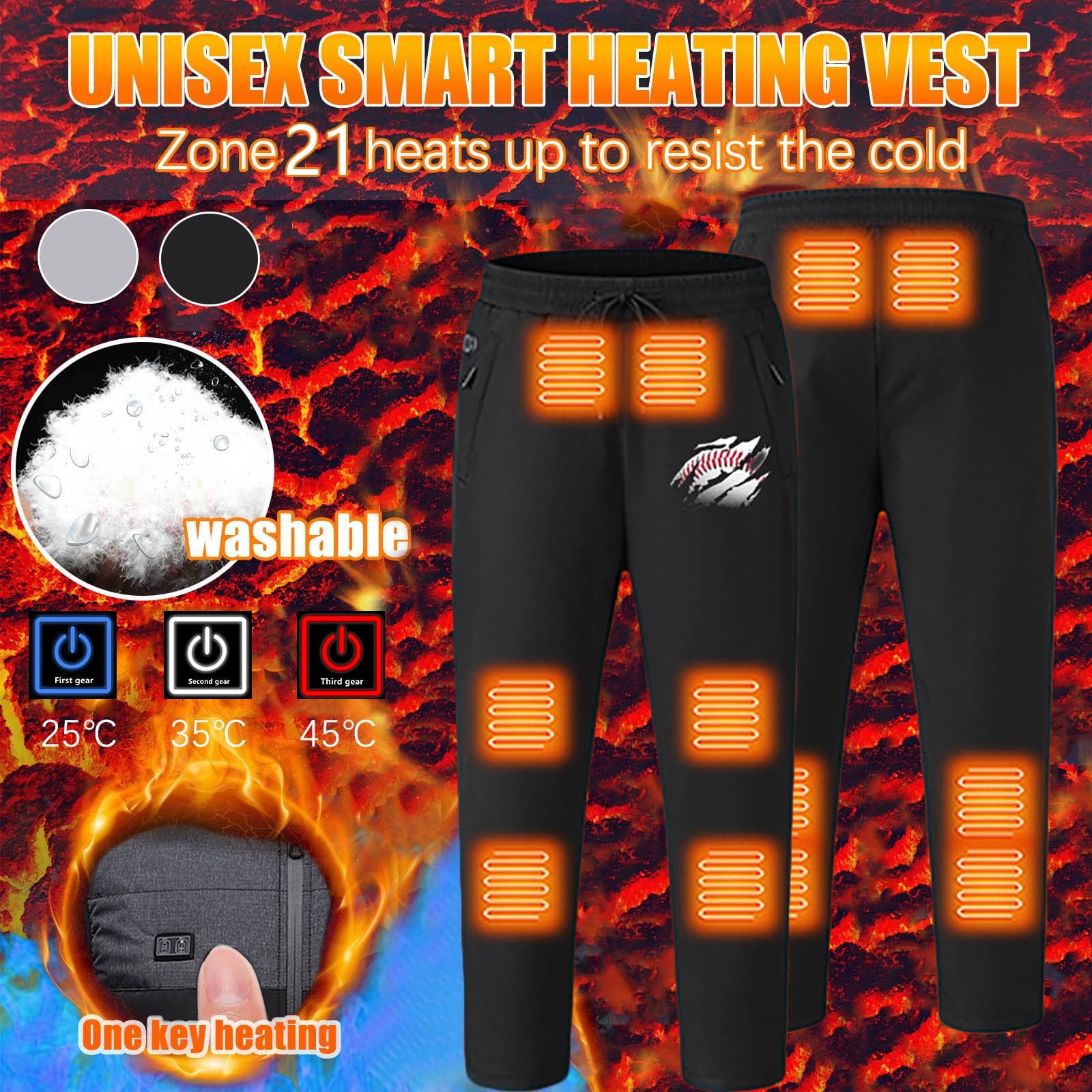 WXLWZYWL Heated Pants for Men USB Electric Heated Pants with 6 Heating ...