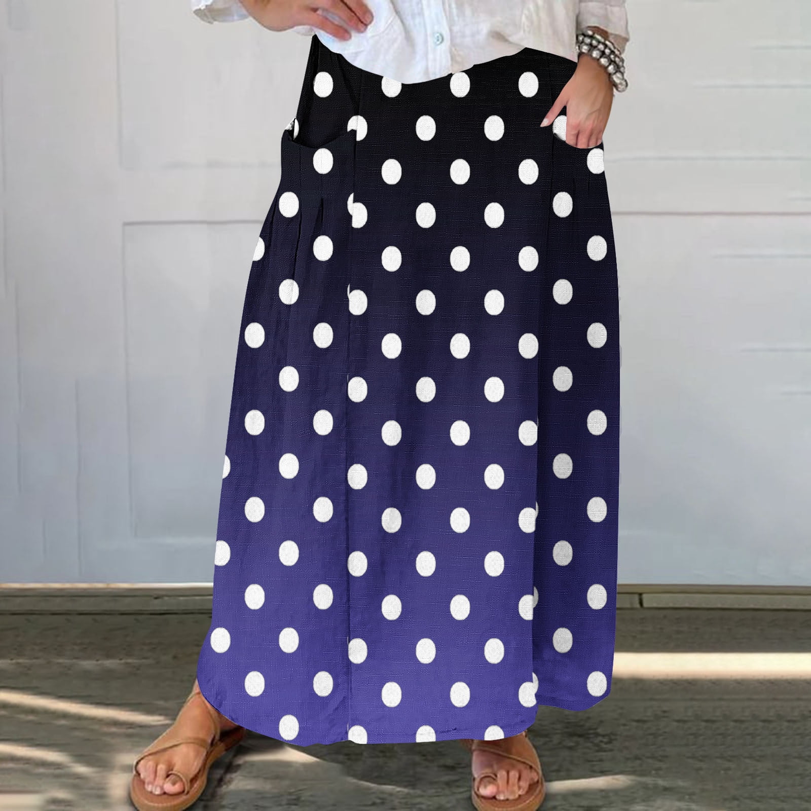 WXLWZYWL Maxi Skirts for Women Fall Vintage Paisley Print Long Maxi ...