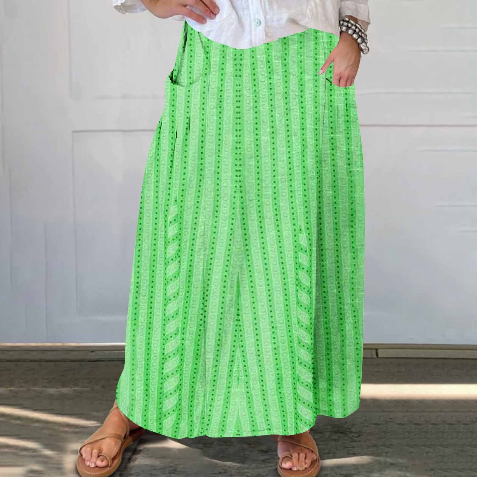 WXLWZYWL Maxi Skirts for Women Fall Vintage Paisley Print Long Maxi ...