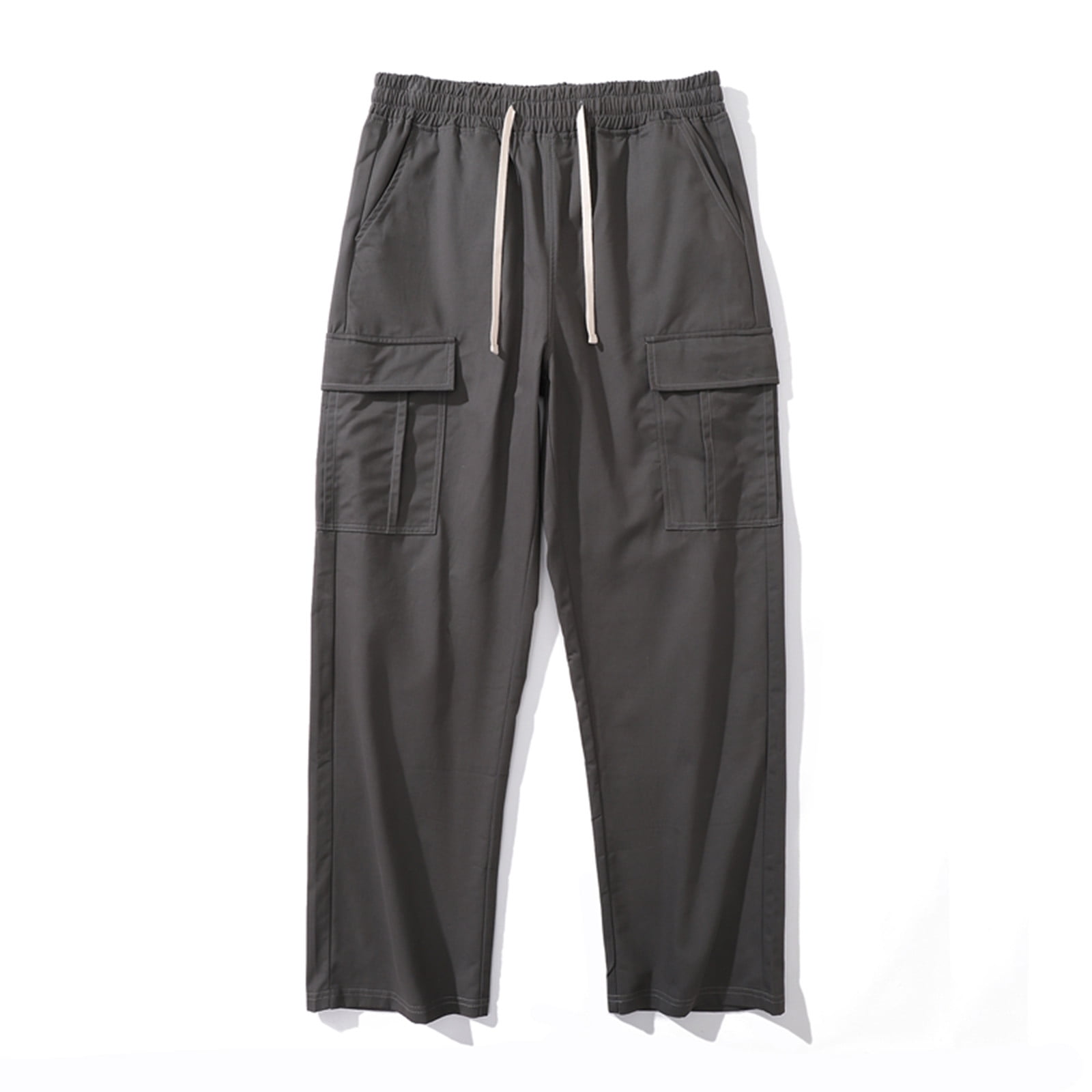 WXLWZYWL Men's Denim Pants Regular Fit Unwashed Loose Drawstring Hip ...