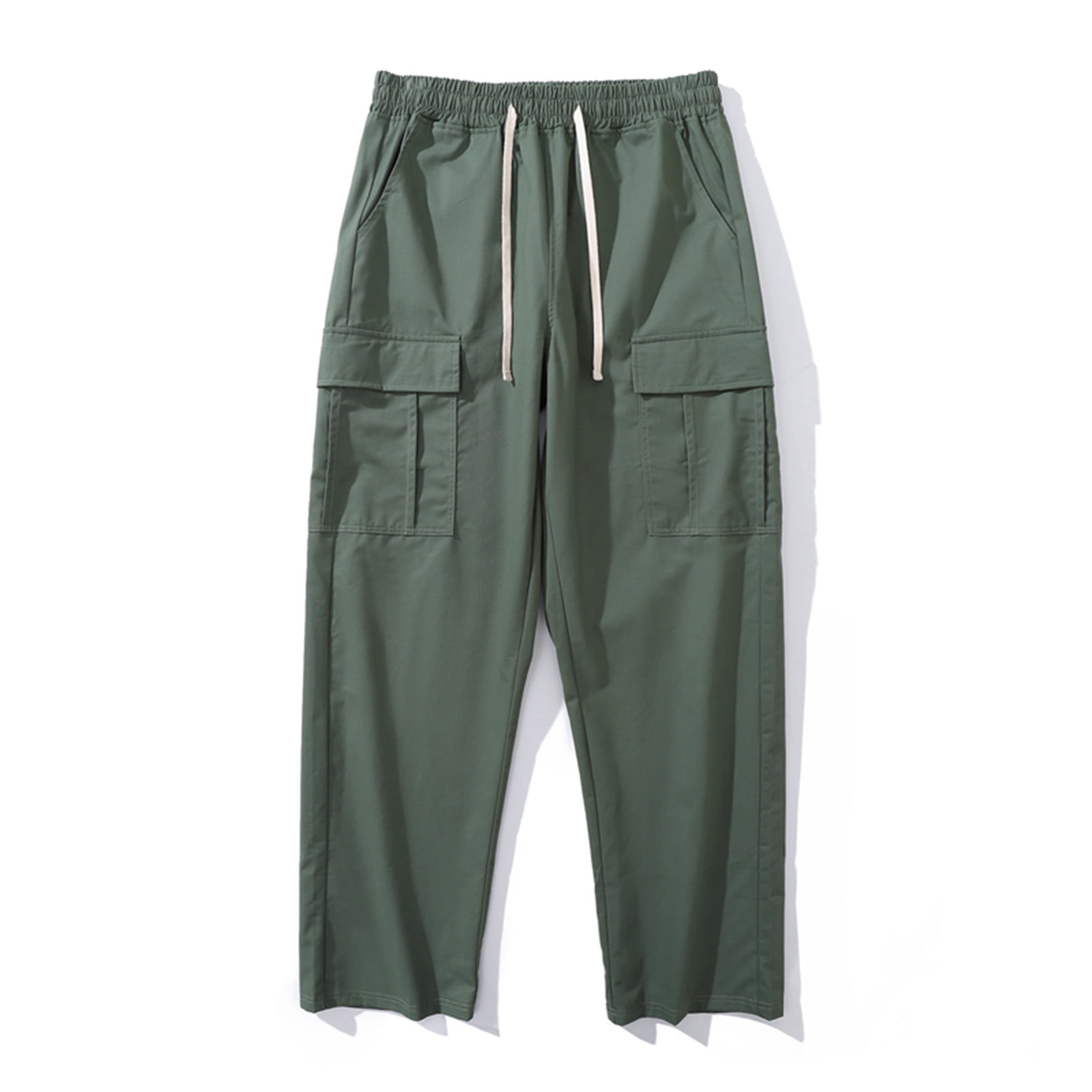 WXLWZYWL Men's Denim Pants Regular Fit Unwashed Loose Drawstring Hip ...