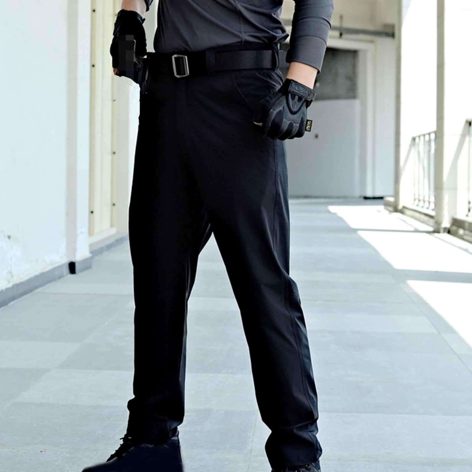 WXLWZYWL Men's Dress Pants Regular Fit Hidden Expandable Waist Flat ...