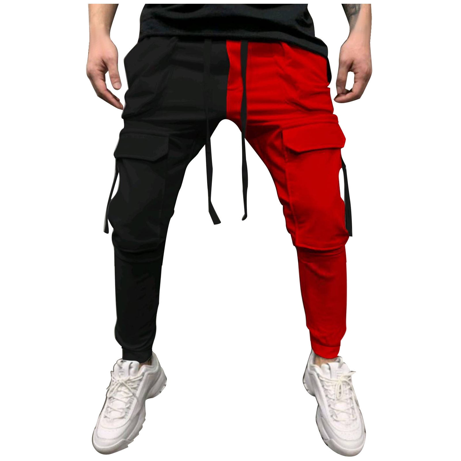 WXLWZYWL Men's Jogger Pants Punk Cargo Baggy Techwear Hip Hop Harem ...