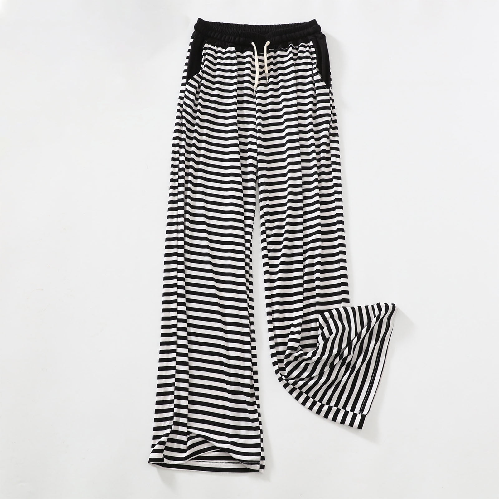 WXLWZYWL Men's Striped Pajama Pants Cotton Linen Thin Lightweight Pjs ...