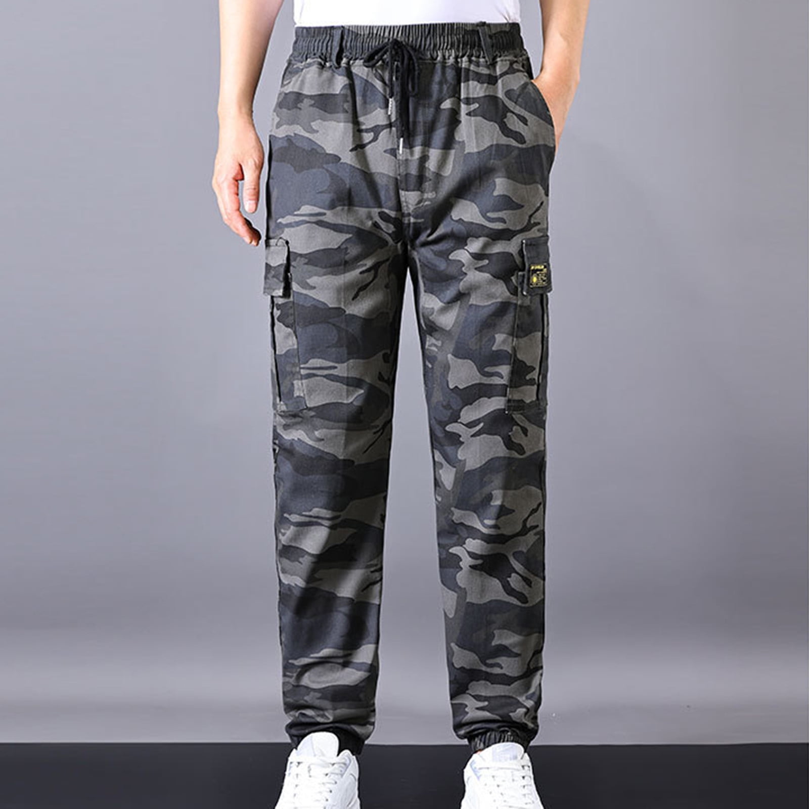 WXLWZYWL Mens Cargo Pants Camo Military Fatigue Pant Camouflage Hunting ...