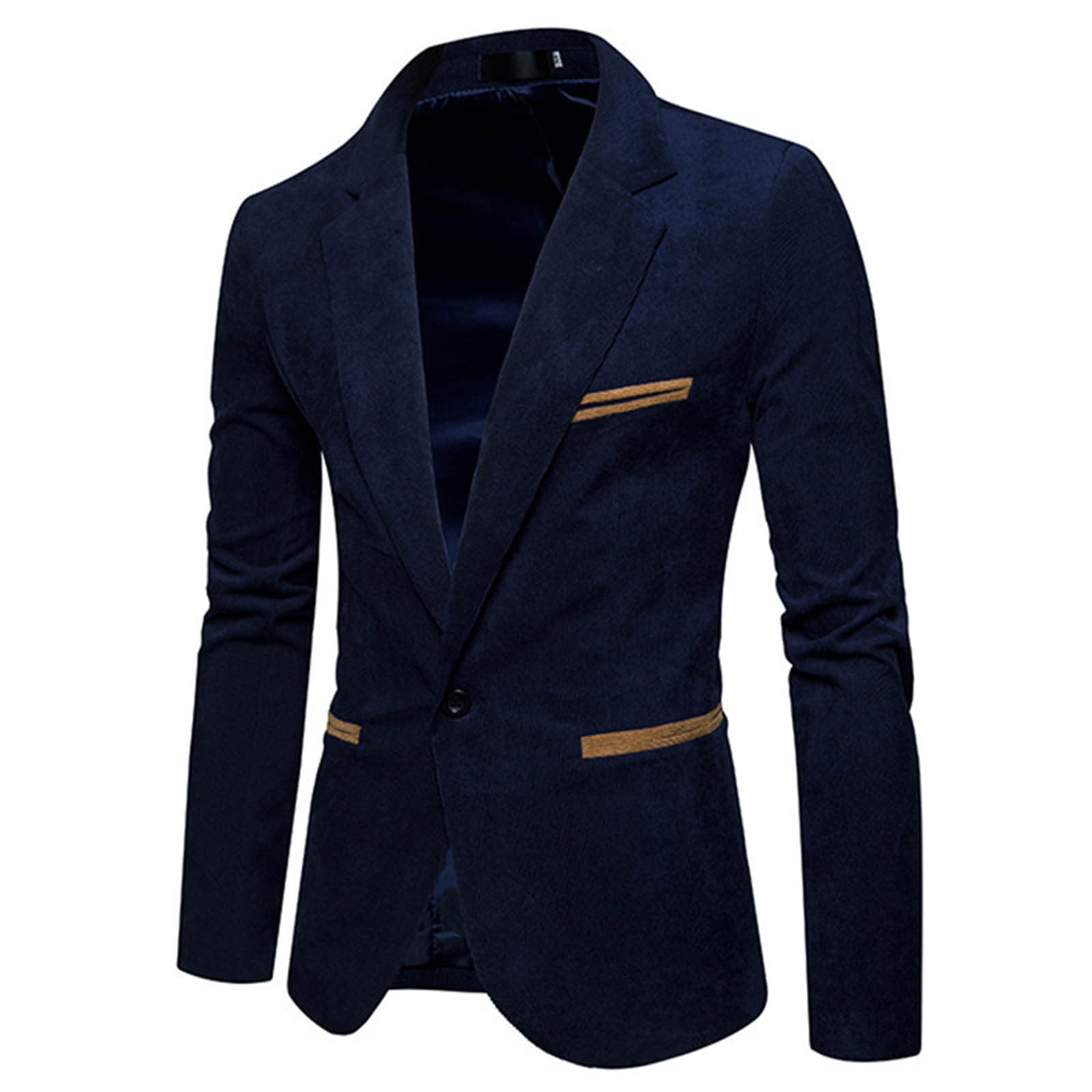 WXLWZYWL Mens Corduroy Blazers Men Blazer Jacket Casual Vintage Notched ...