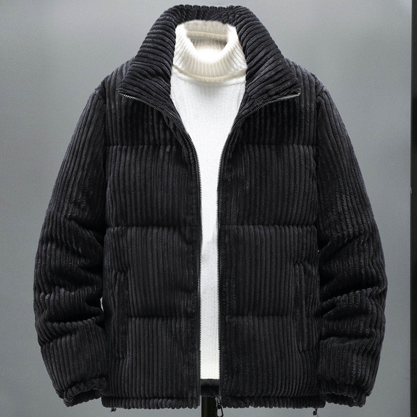 WXLWZYWL Mens Corduroy Coats Winter Loose Hypertrophy Down Jacket Liner ...