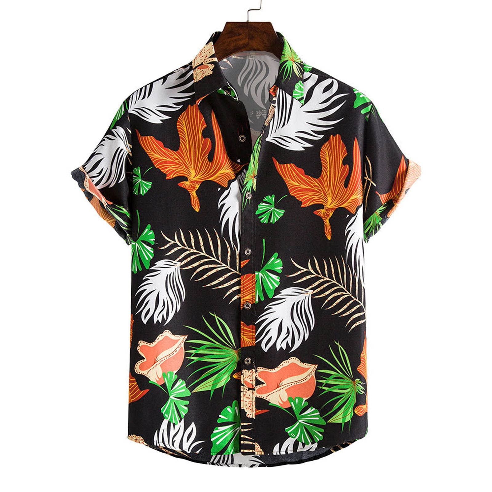 WXLWZYWL Plus Size Hawaiian Shirt for Men Clearance Short Sleeve Button ...