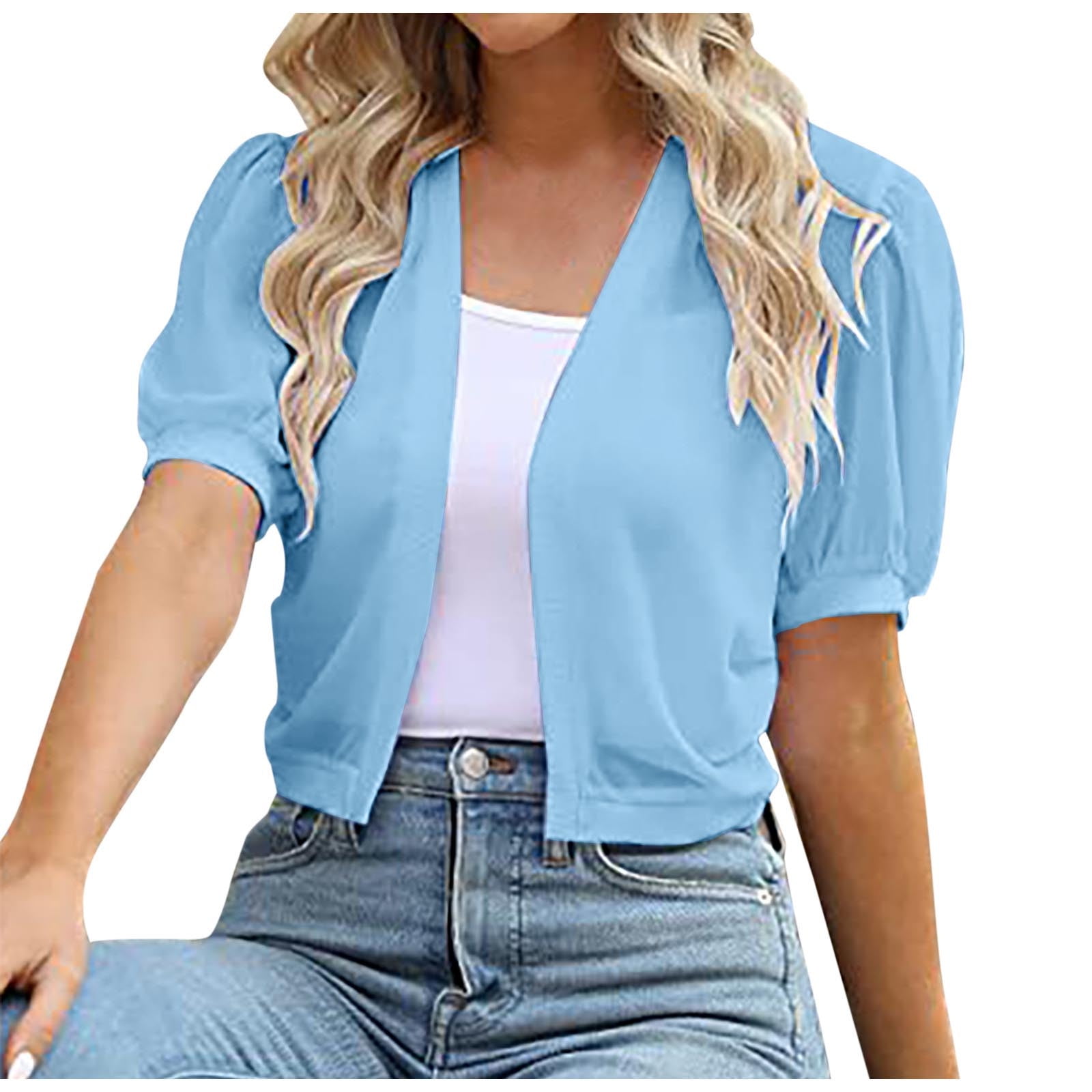 WXLWZYWL Winter Sales Clearance 2023 Women'S Bubble Sleeved Front ...