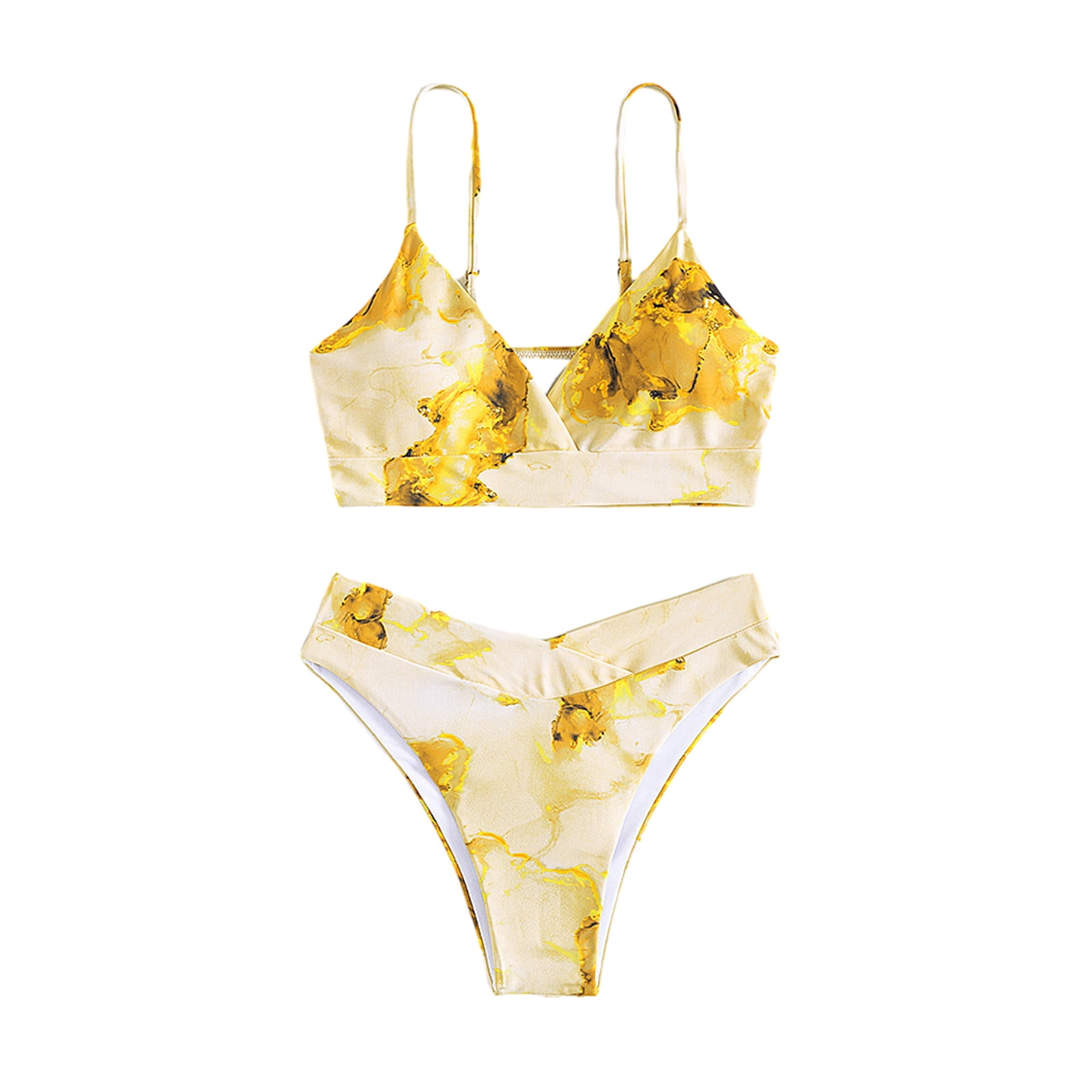 WXLWZYWL Women High Waisted High Cut Bikini Set Sexy Triangle Two Piece ...