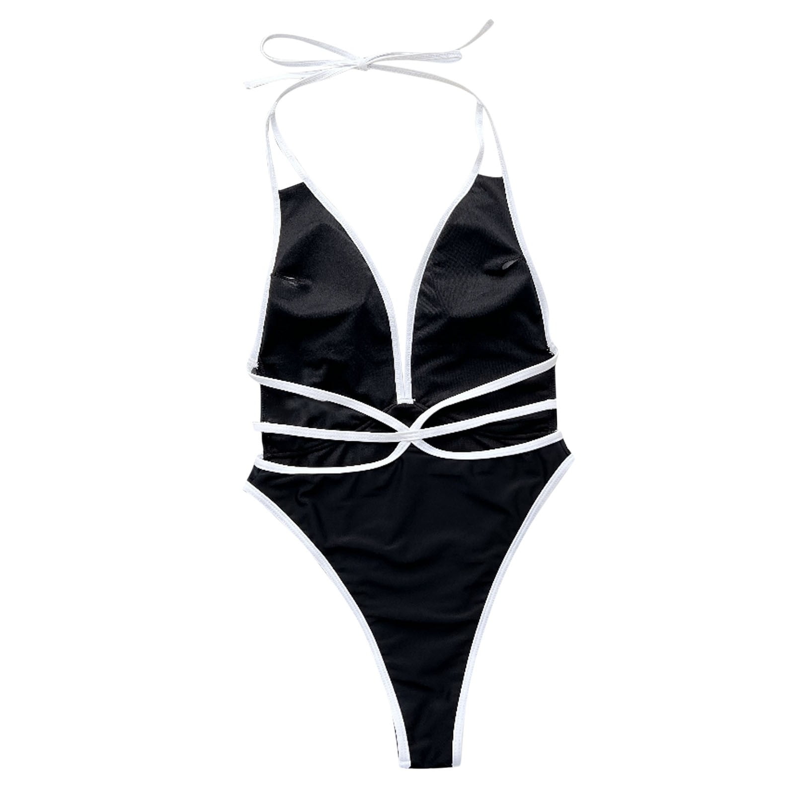 Wxlwzywl Women Sexy Tummy Control One Piece Swimsuits Halter Push Up