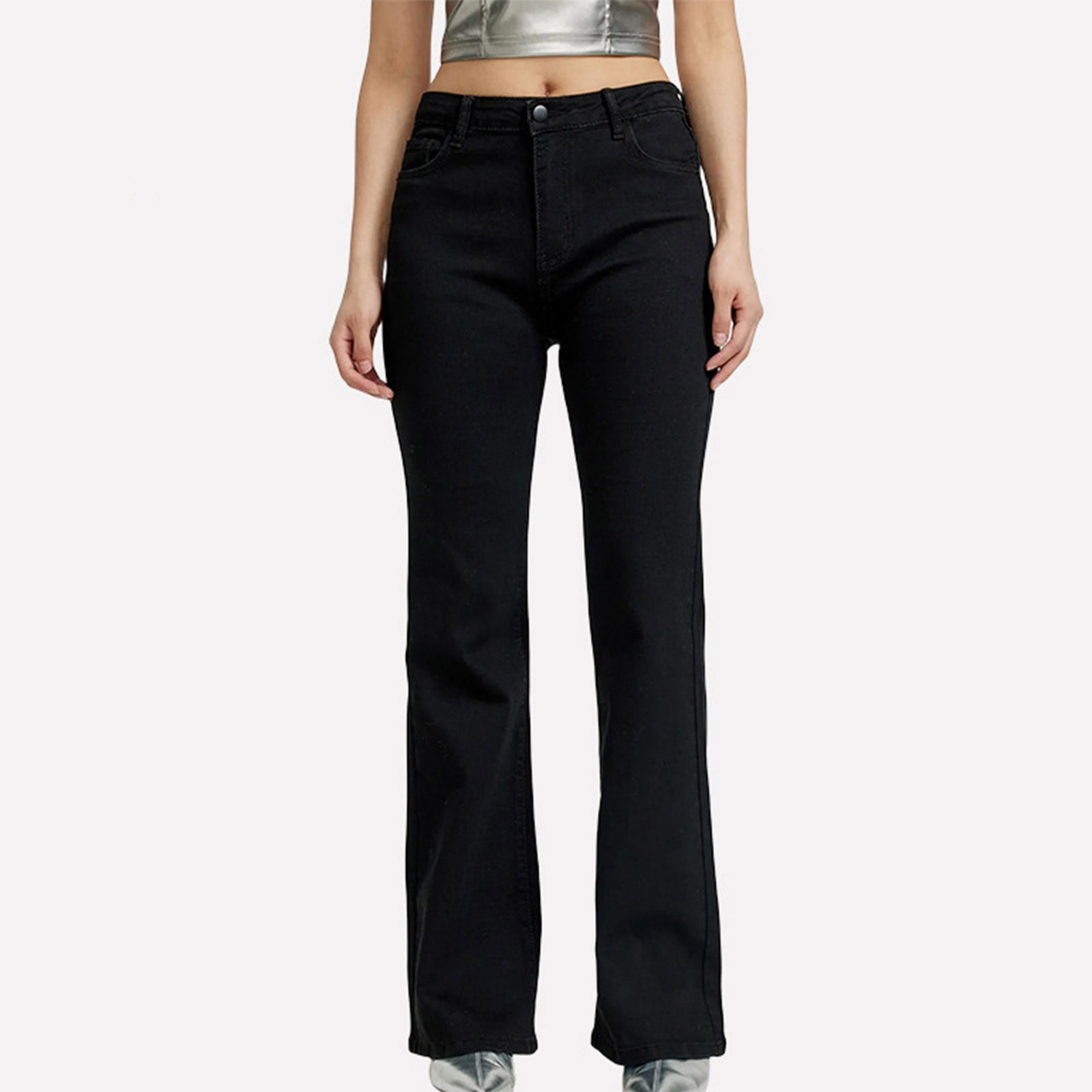 WXLWZYWL Women's Regular Fit Jeans Tailorless Dojo Flared Jeans Hig ...