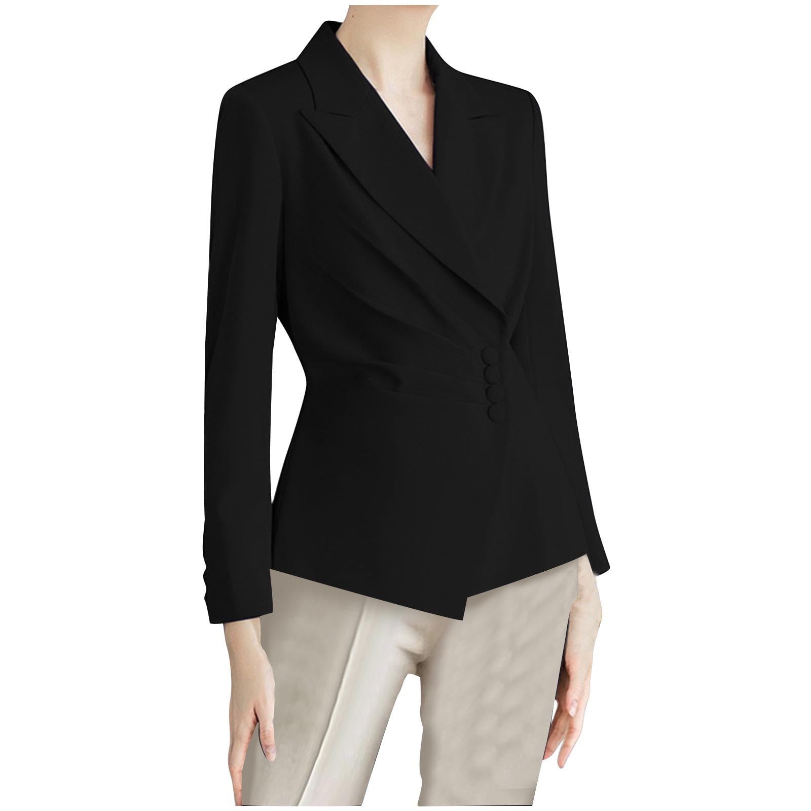WXLWZYWL Womens Blazers Casual Fall Open Front Long Sleeve Work Office ...