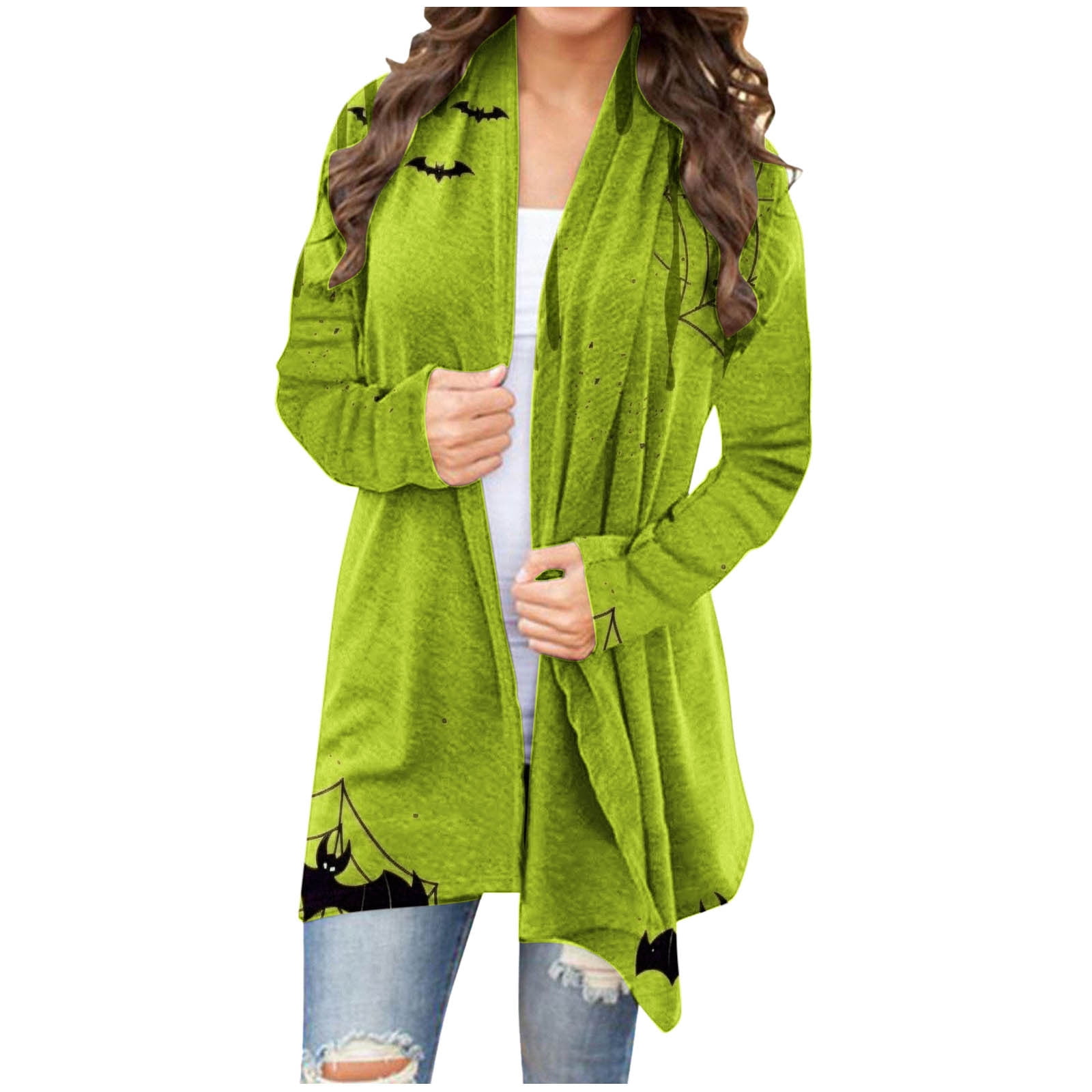WXLWZYWL Womens Halloween Cardigan Plus Size Open Front Lightweight ...