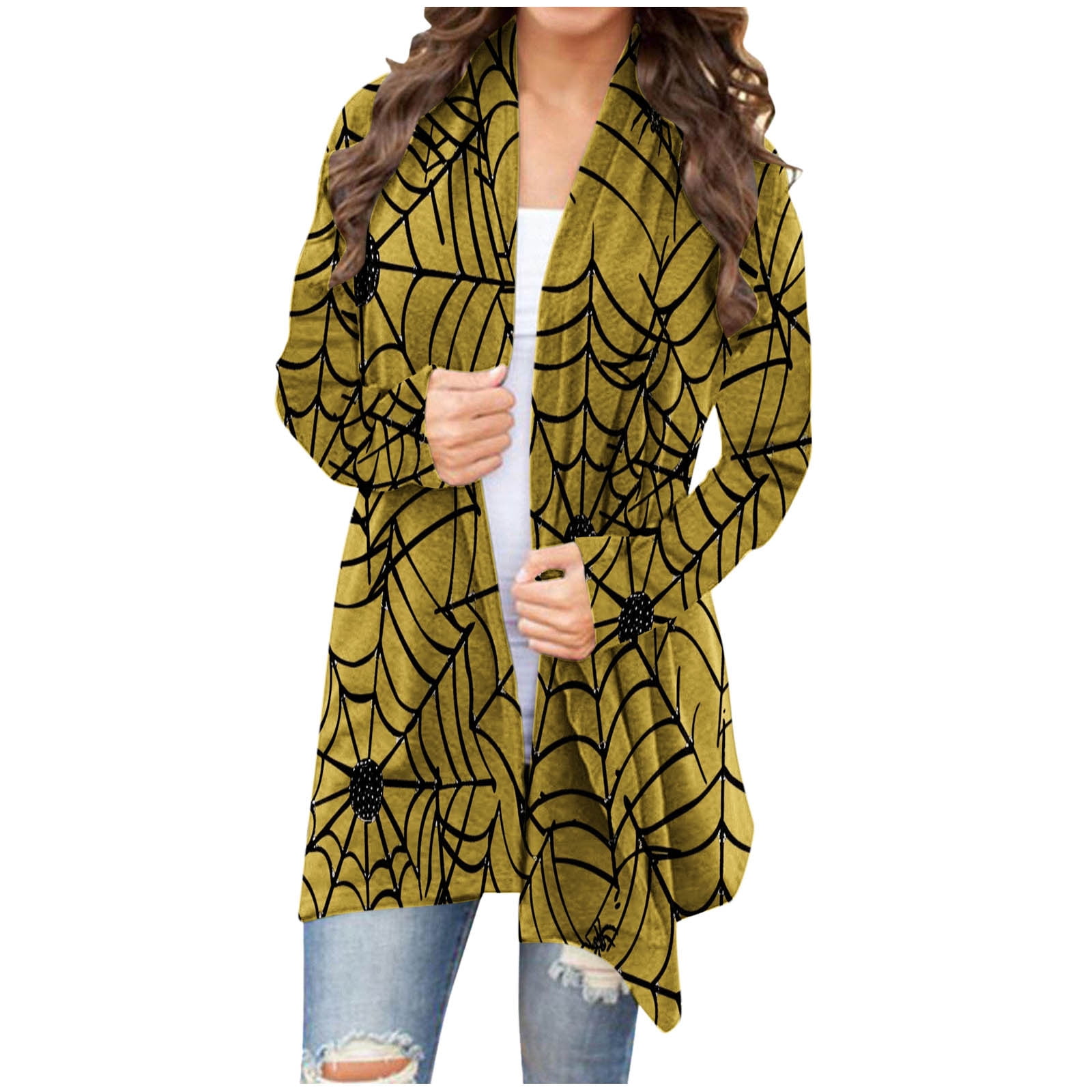 WXLWZYWL Womens Halloween Cardigan Plus Size Open Front Lightweight ...