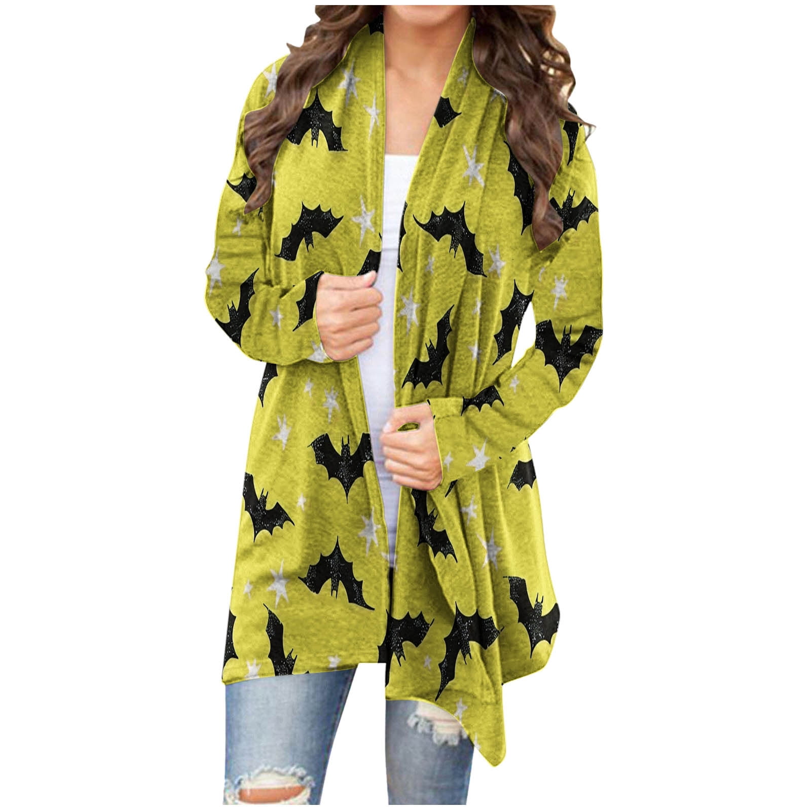 WXLWZYWL Womens Halloween Cardigan Plus Size Open Front Lightweight ...