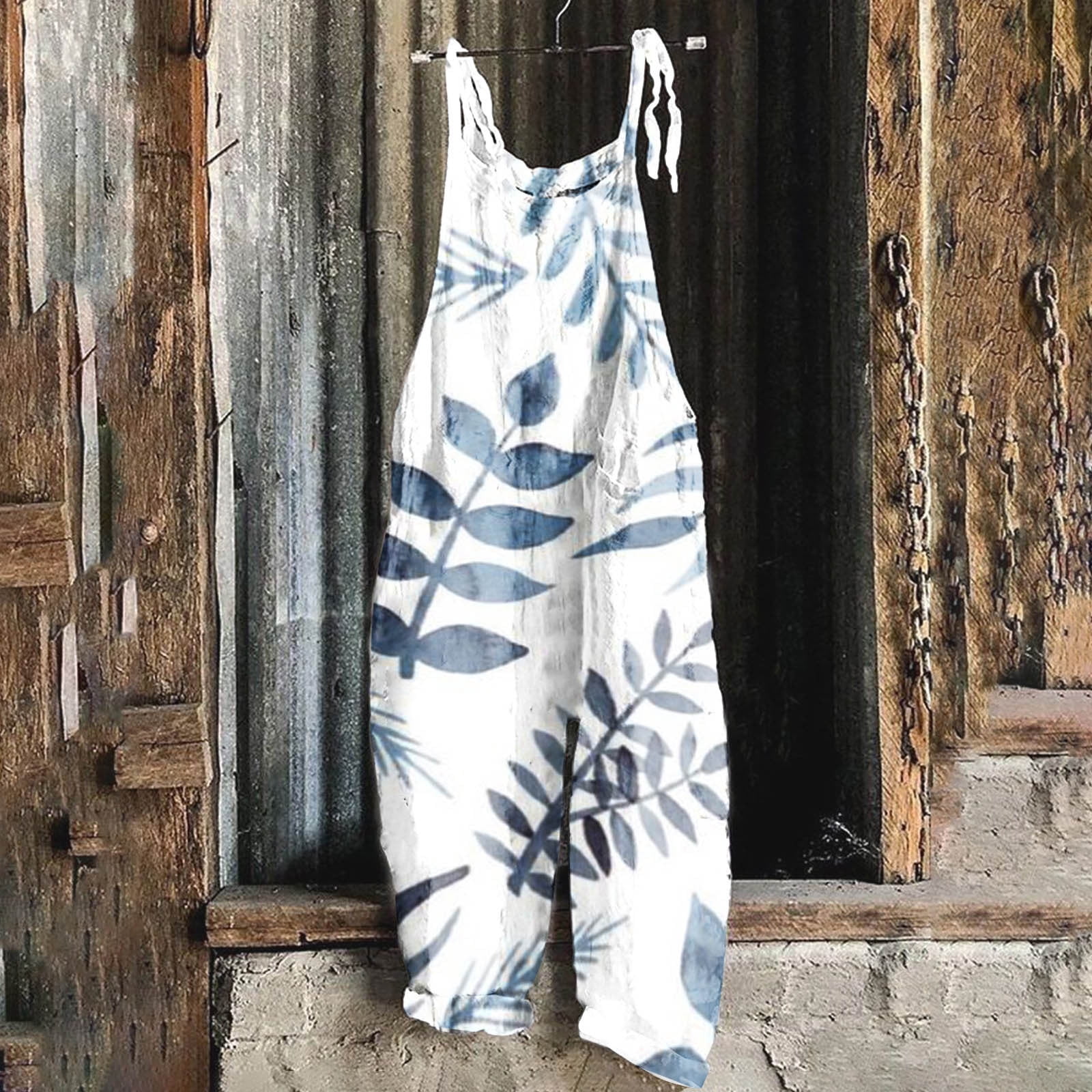 WXLWZYWL Womens One Piece Jumpsuit Summer Boho Casual Wide Leg Overalls ...