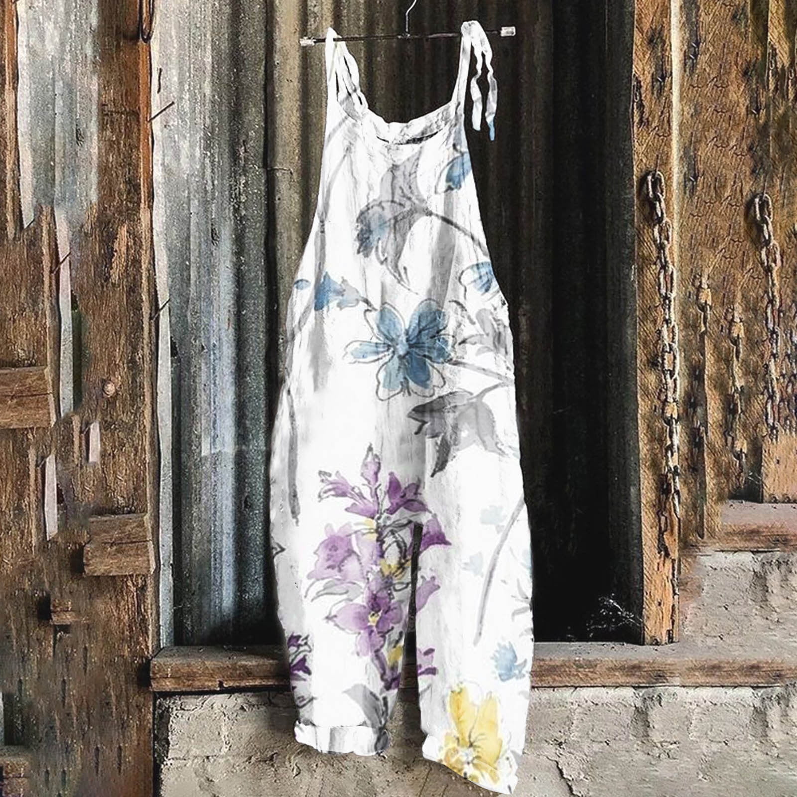 WXLWZYWL Womens One Piece Jumpsuit Summer Boho Casual Wide Leg Overalls ...