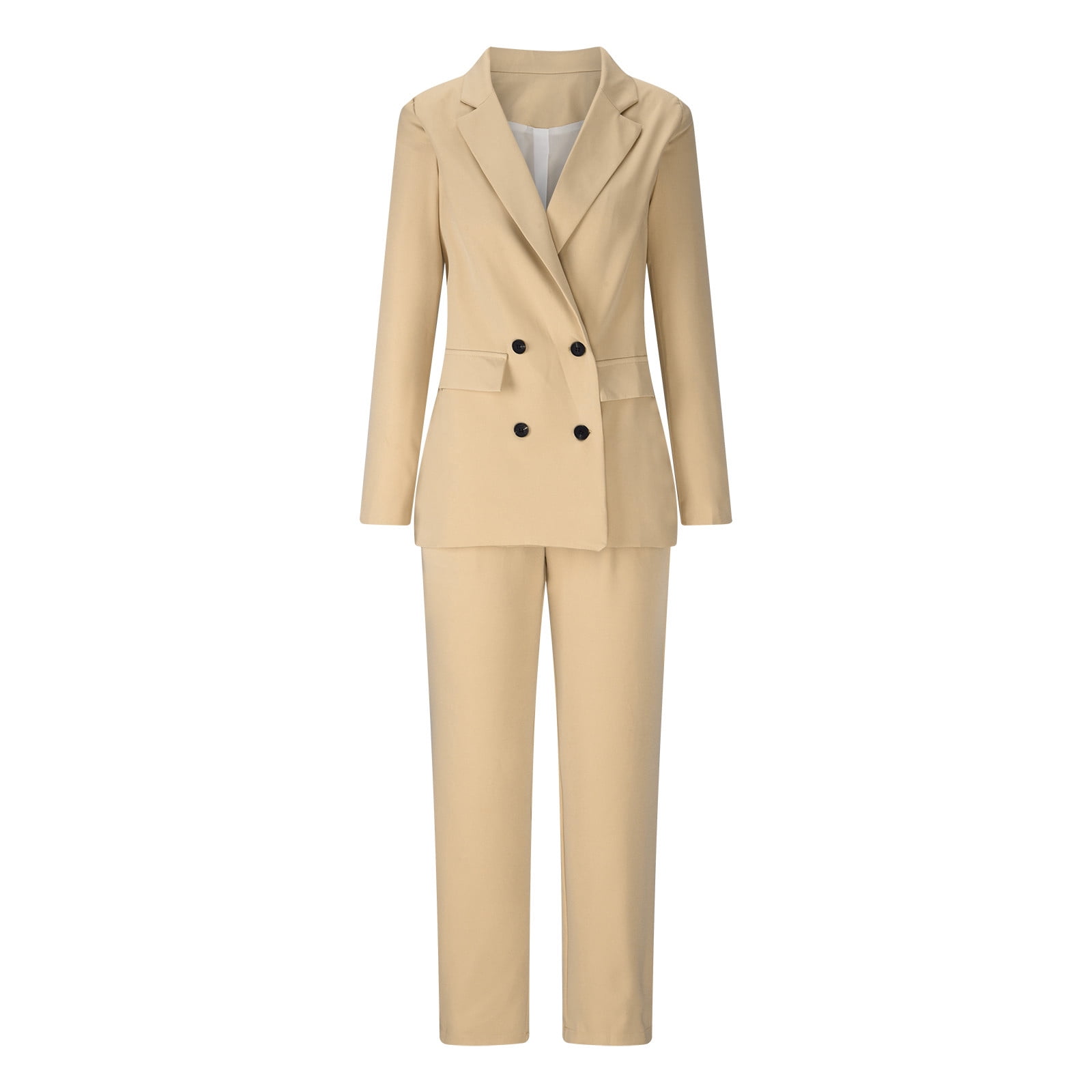 WXLWZYWL Womens Suits Blazer and Pants Solid Color Suit Trousers Suit ...