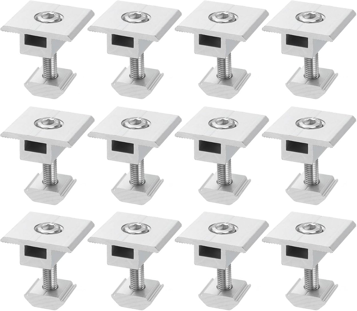 WXWP 12Pcs Solar Panel Middle Clamp, 30mm Aluminum Solar Panel Center ...