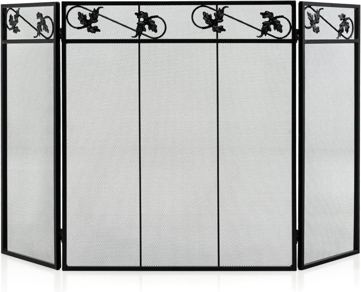 WXWP 50 x 30 Inch Folding Fireplace Screen, 3-Panel Heat-Resistant ...