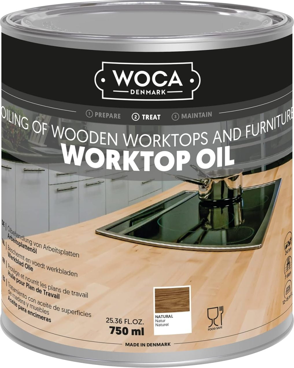 WXWP Denmark Worktop Oil Natural |750 ml| Finish & Restore Wood Butcher ...
