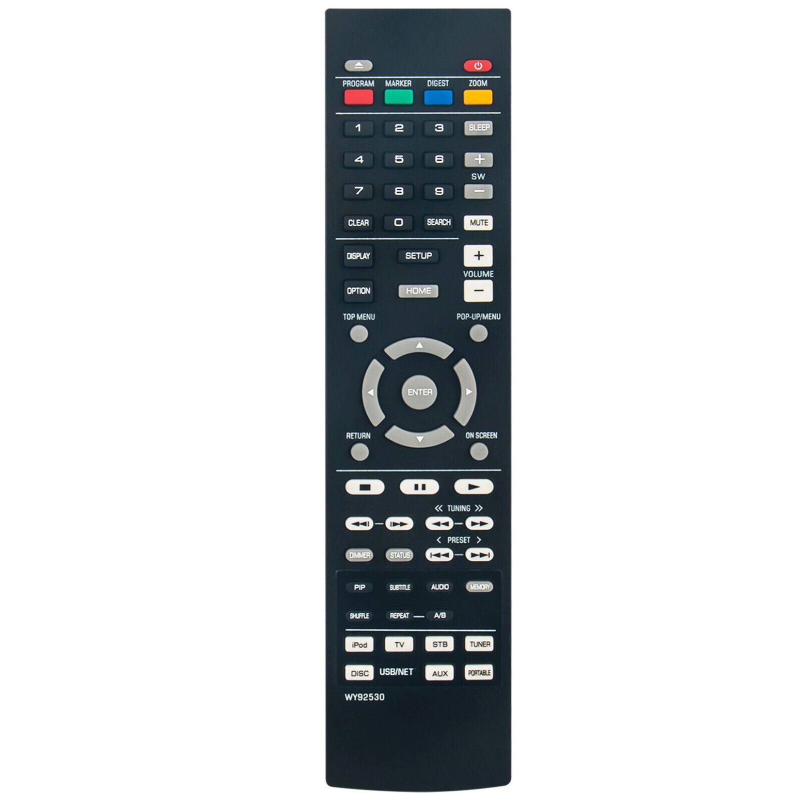 WY92530 Remote Control Replace for Yamaha Blu-ray Disc Receiver BRX-610 BRX-610BL BRX610 ...